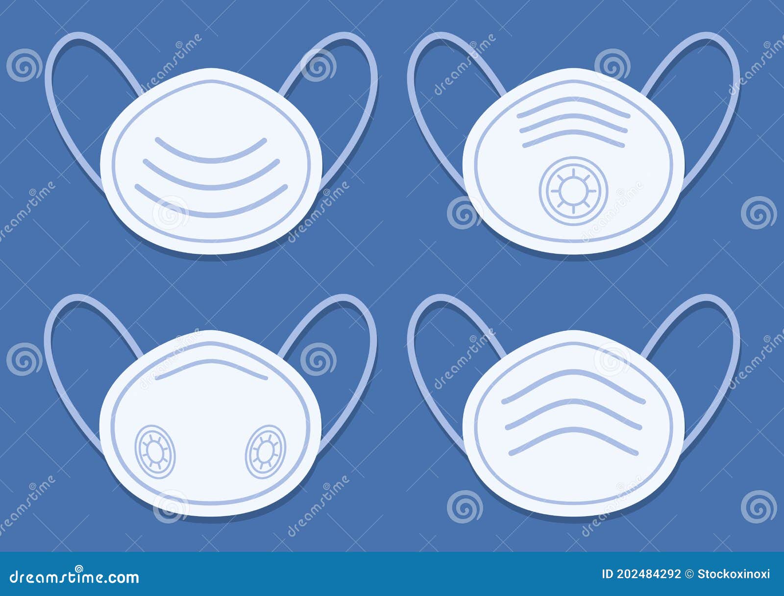 Different Ffp Face Masks Flat Design Stock Vector - Illustration of ...
