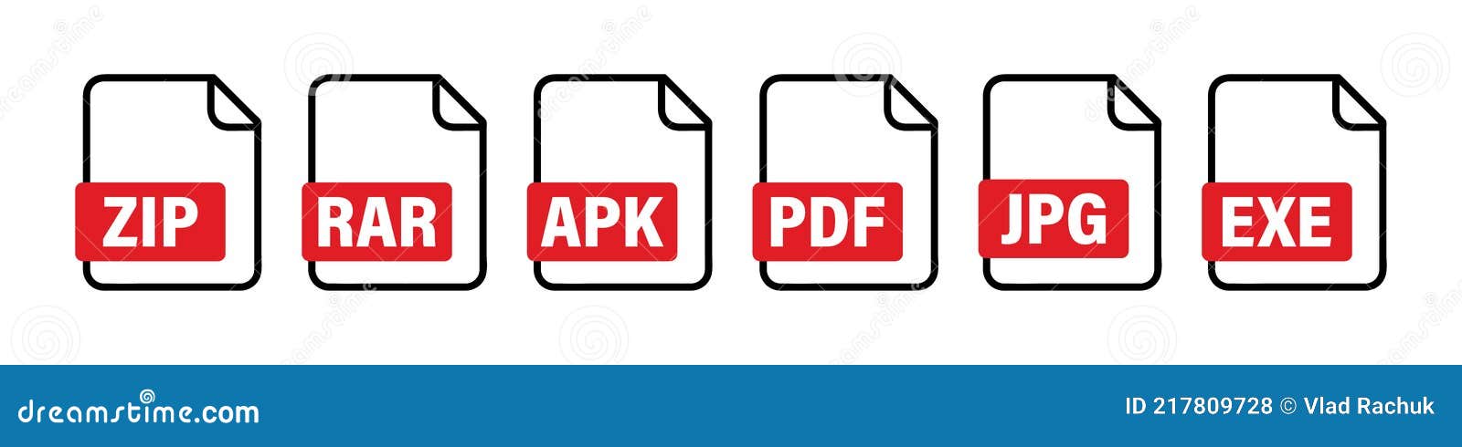 Different File Formats Icon Set. Image with File Formats Collection ...