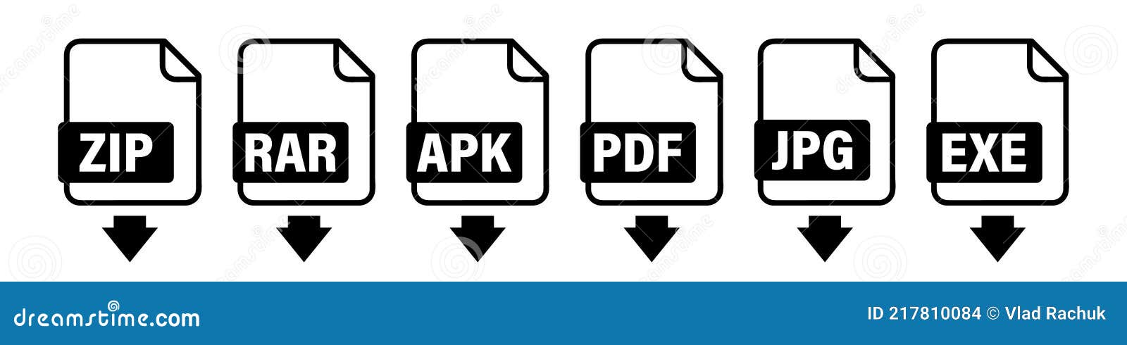 Different File Formats Icon Set. Image with File Formats Collection ...