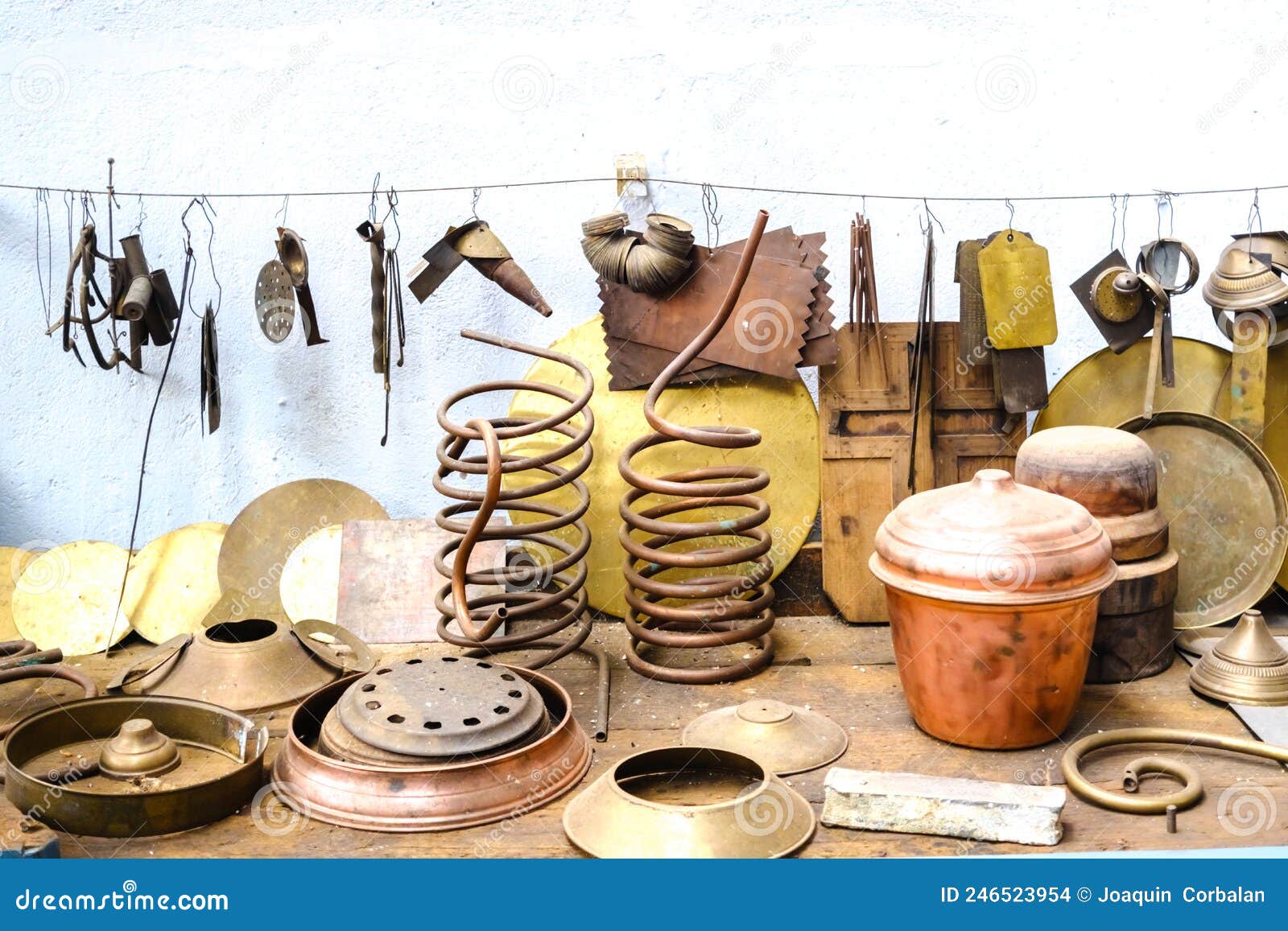 Different Finished Pieces of Brass in a Craft Factory Stock Photo ...