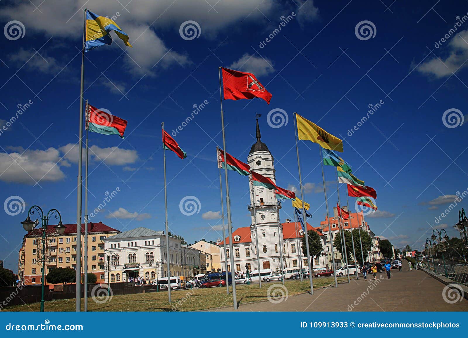 Different Flags Waving On Poles At Daytime Picture. Image: 109913933