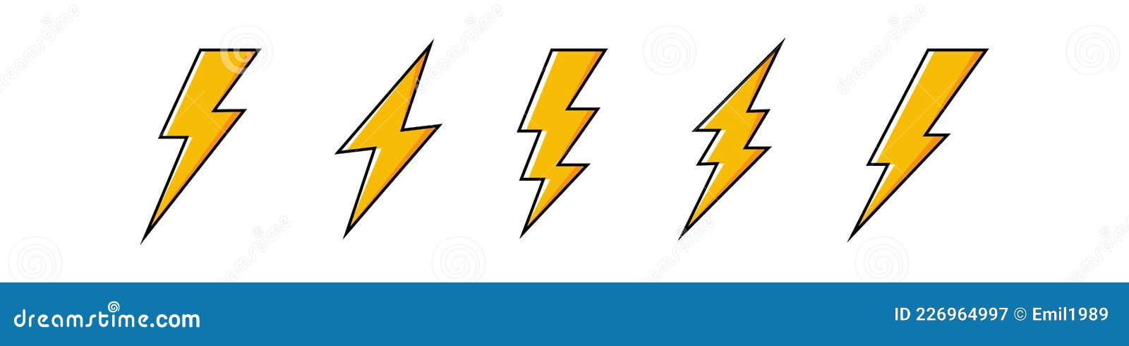 Different Flash Icons Isolated on White Background Stock Illustration ...