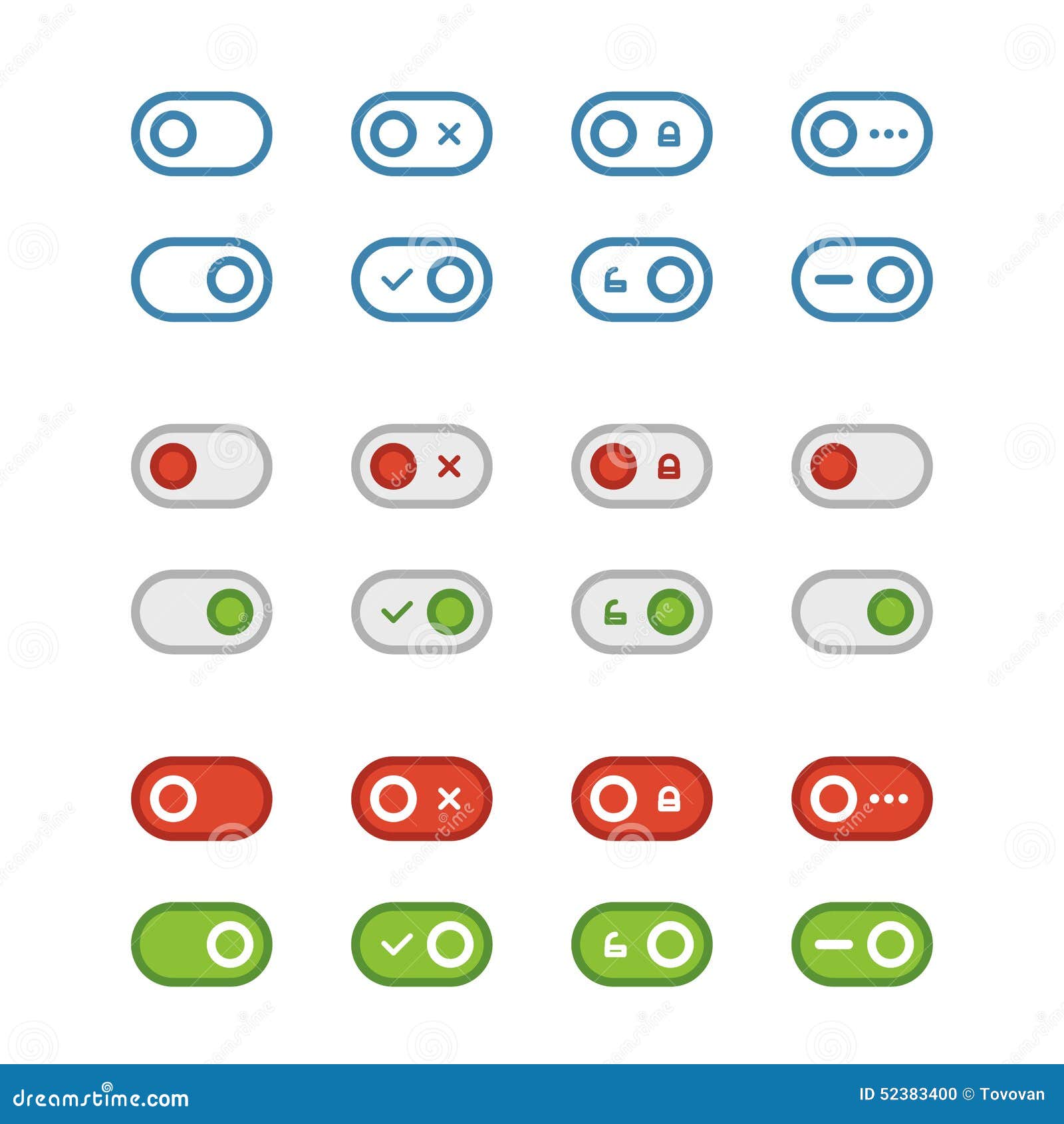 Different Flat Design Sliders Collection Stock Vector - Illustration of ...