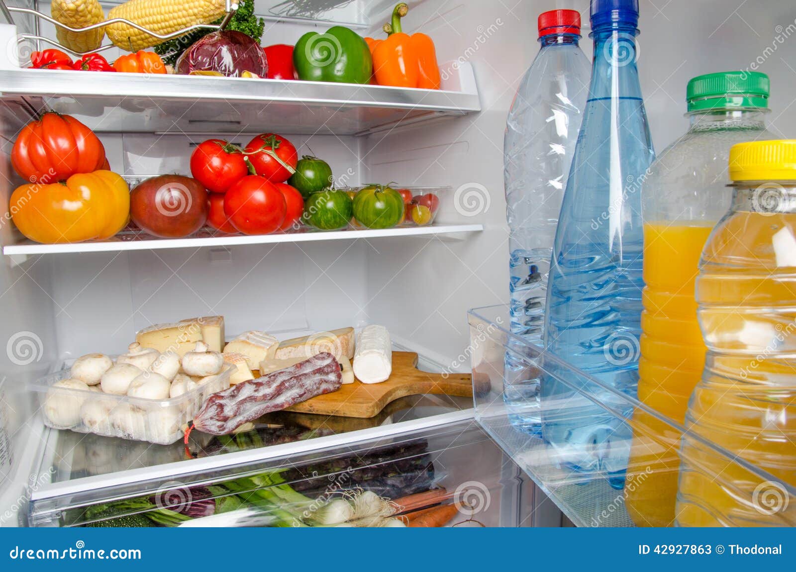 Different Food Products Inside a Refrigerator Stock Image - Image of ...