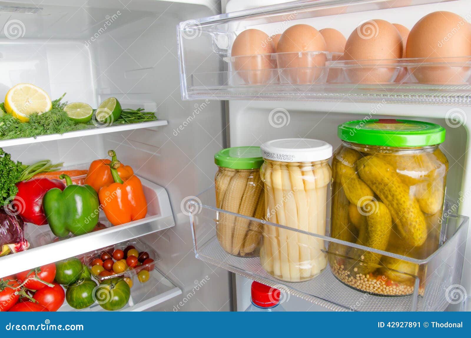 Different Food Products Inside a Refrigerator Stock Image - Image of ...