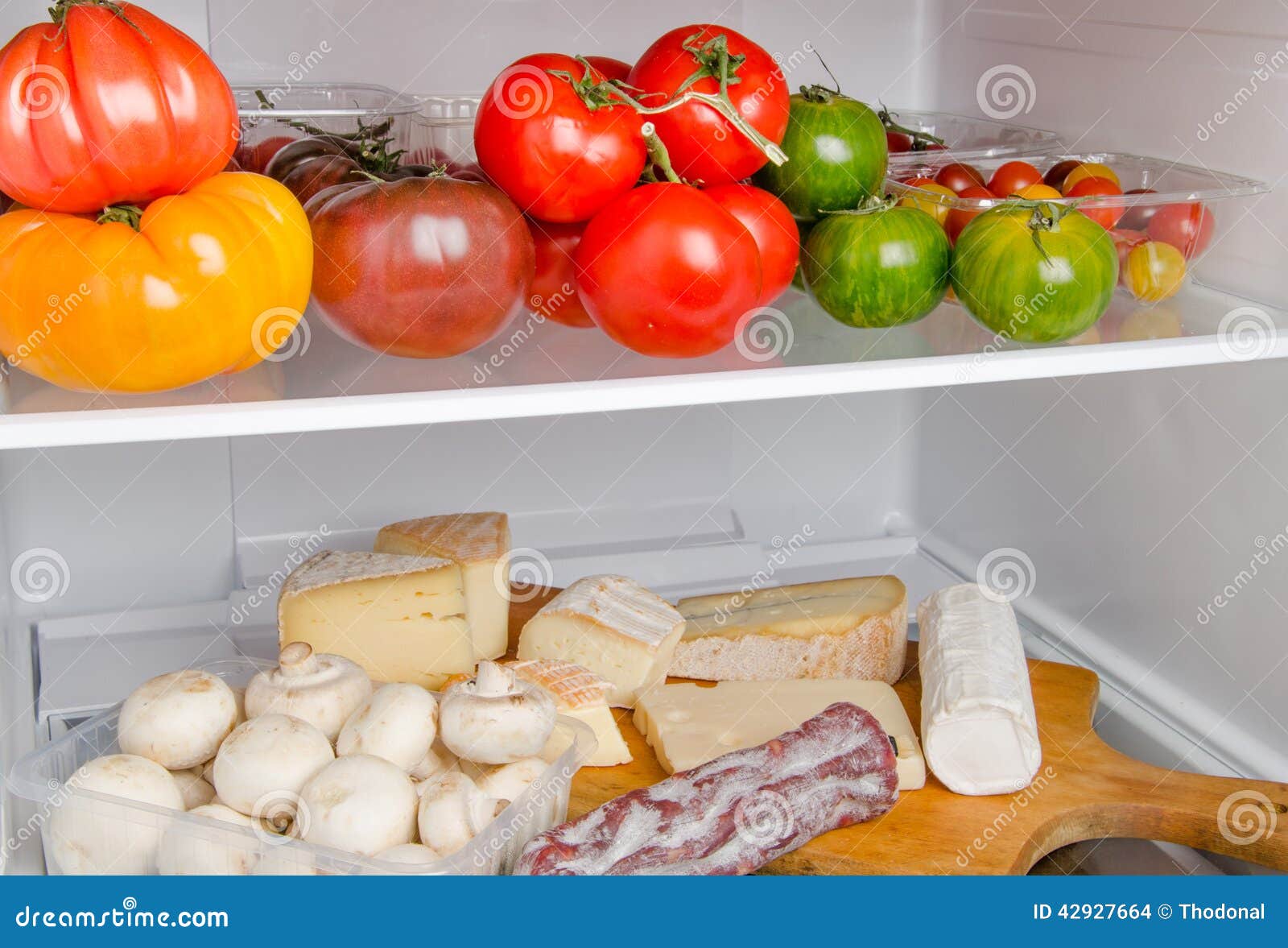 Different Food Products Inside a Refrigerator Stock Photo - Image of ...