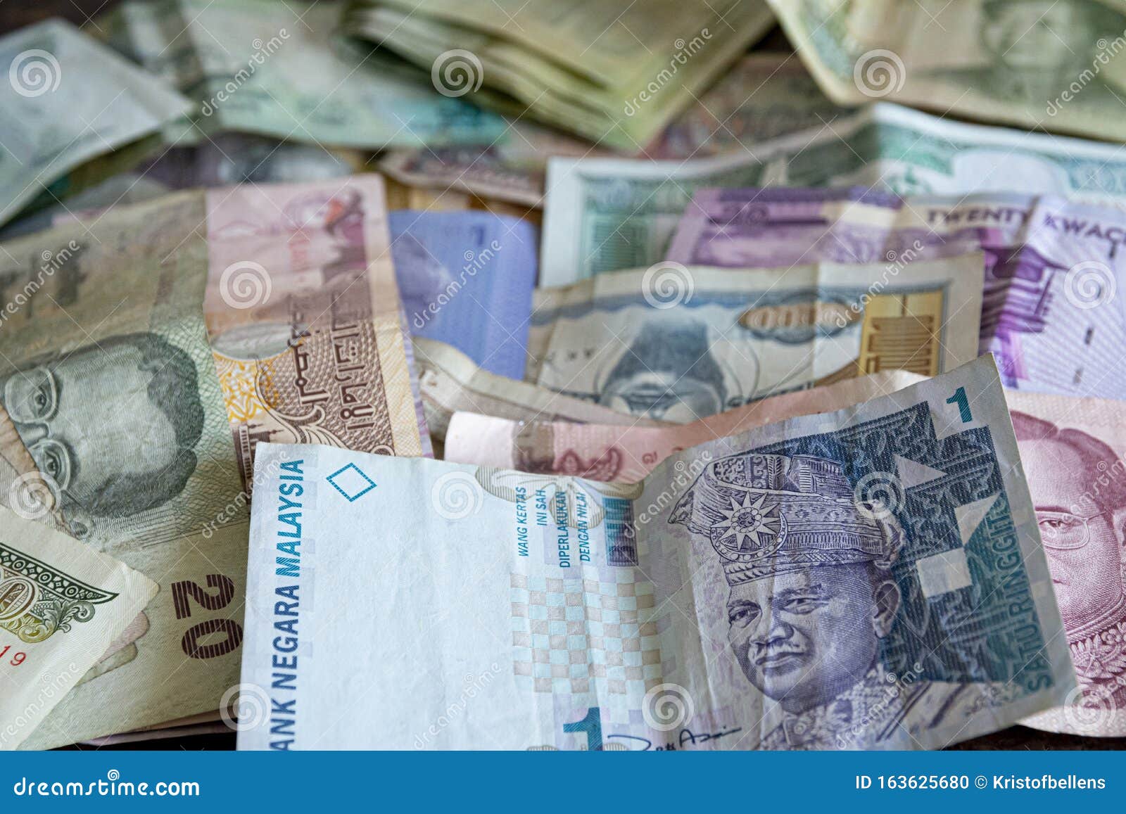 Different Foreign Currency Money Paper Bank Notes, Randomly Ordered ...