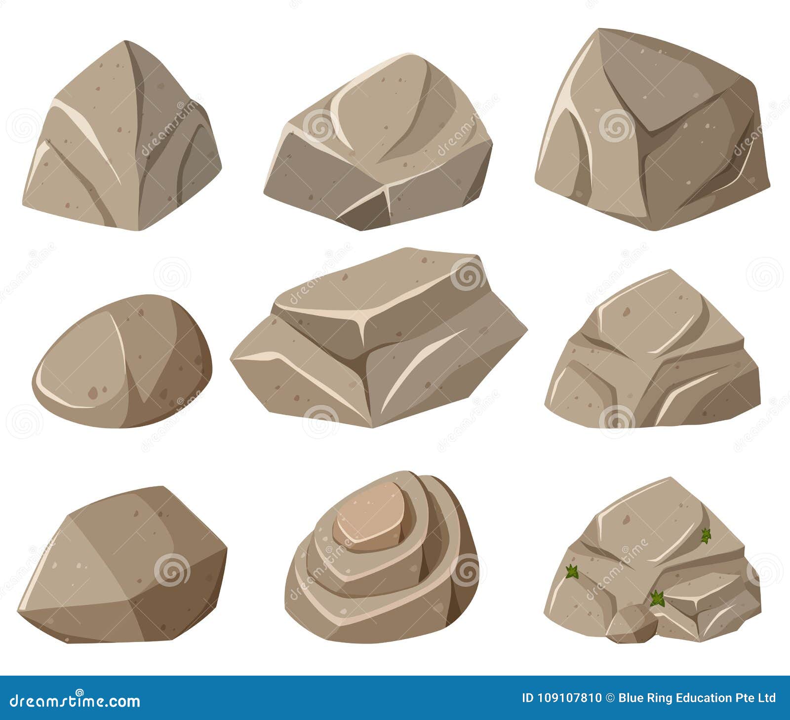 Different Forms of Gray Rocks Stock Vector - Illustration of clipart ...