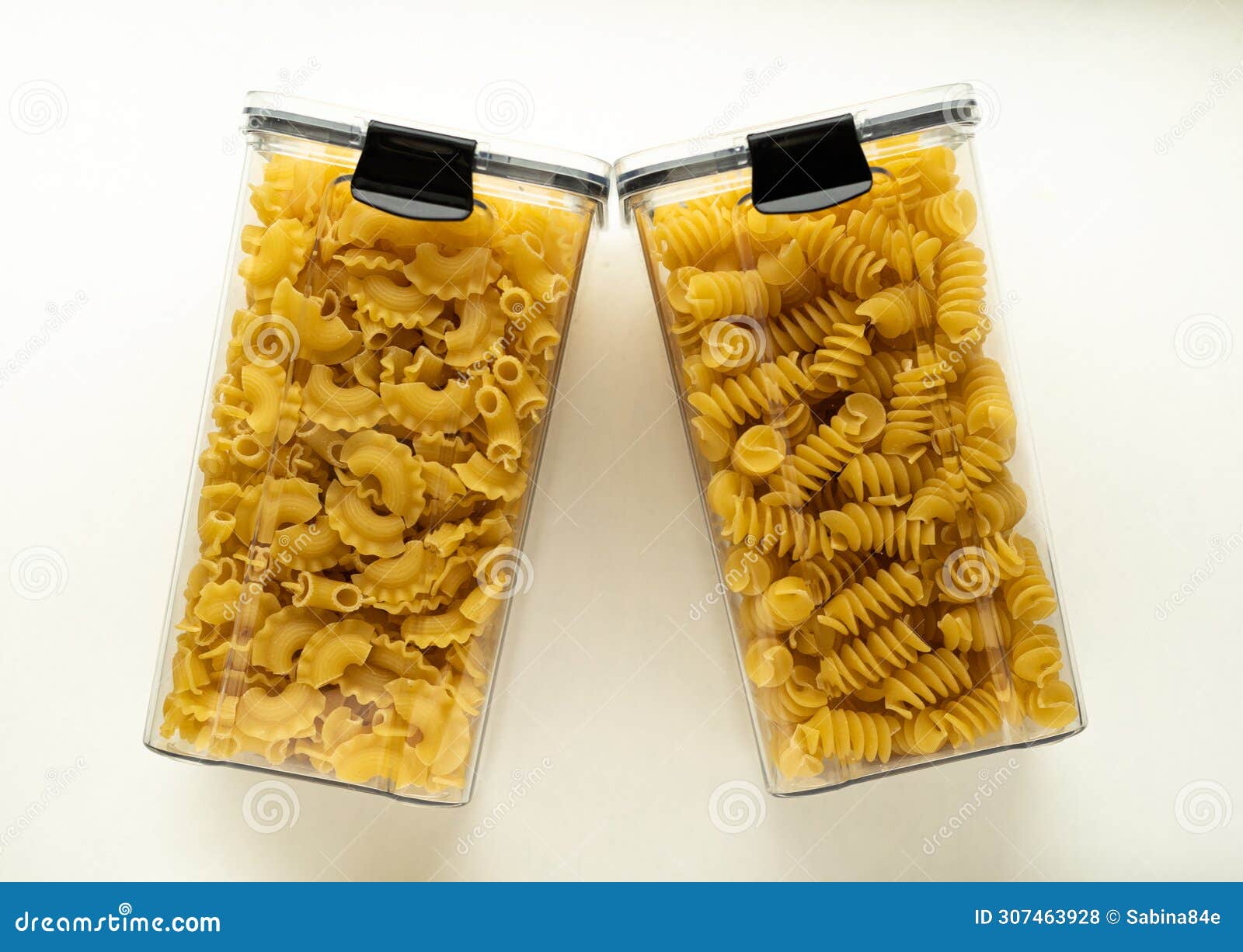 Different Forms of Paste in Transparent Containers Stock Photo - Image ...