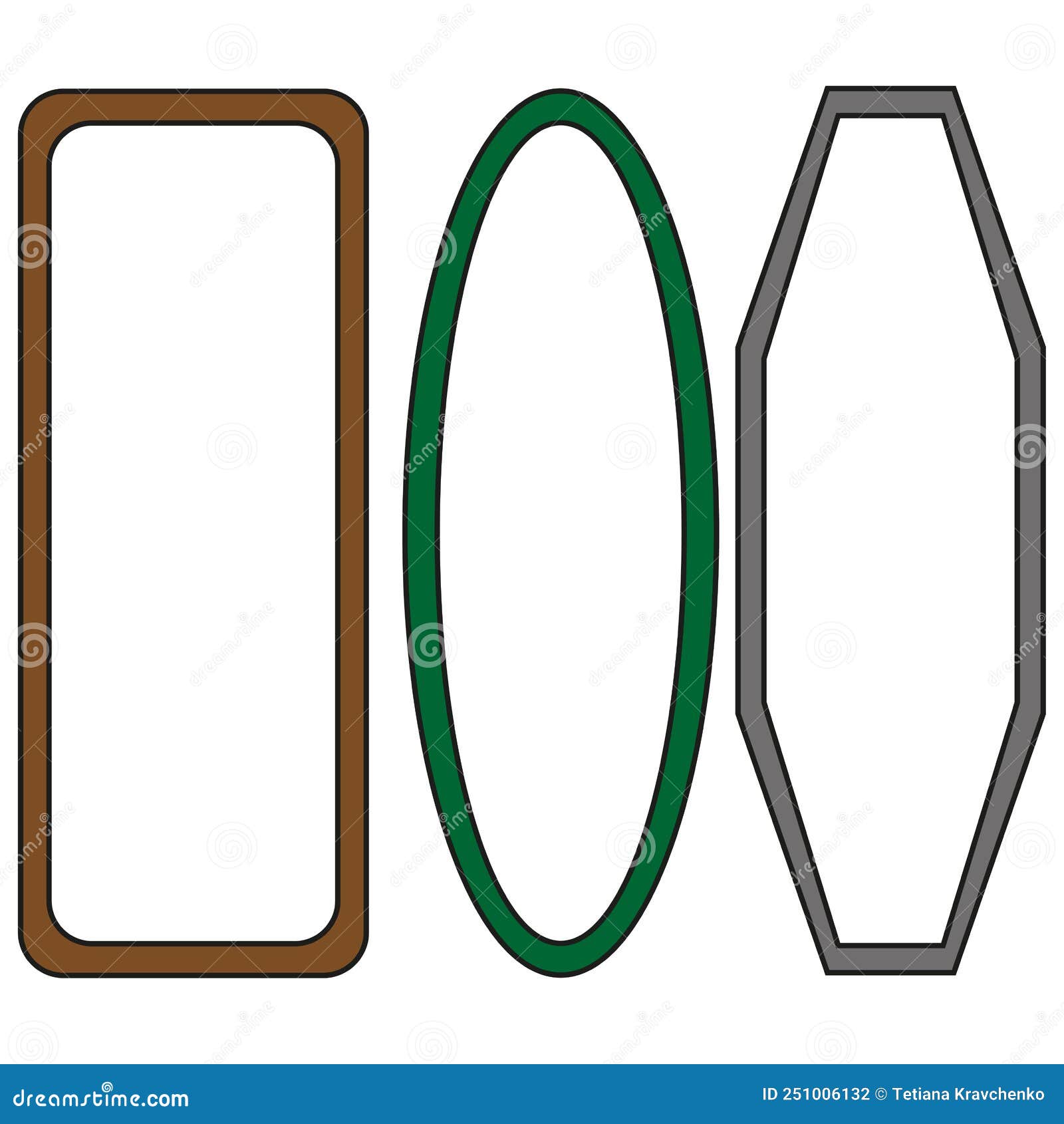 Different Frames in Cartoon Style. Contemporary Design. Square Frame ...