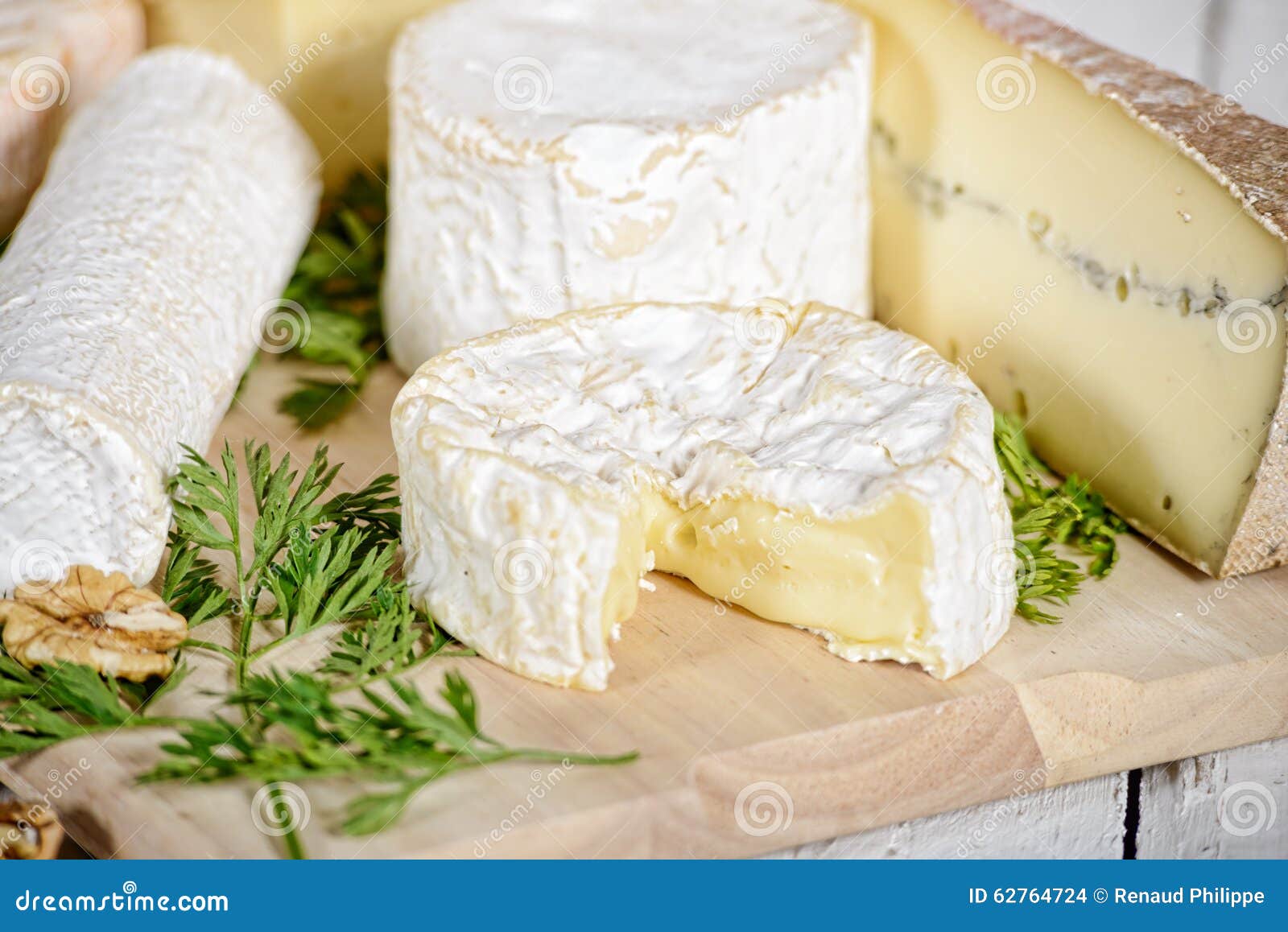 Different french cheeses stock photo. Image of snack - 62764724