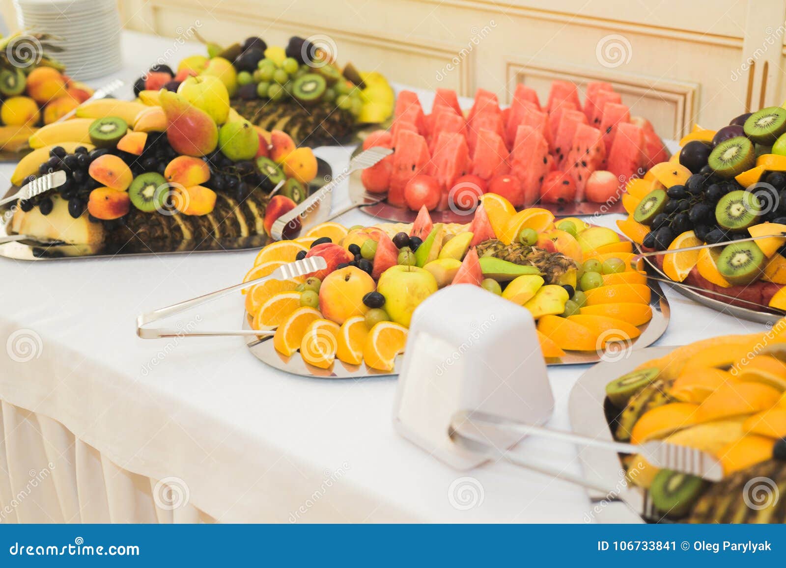 Different Fresh Fruits on Wedding Buffet Table Stock Image - Image of ...
