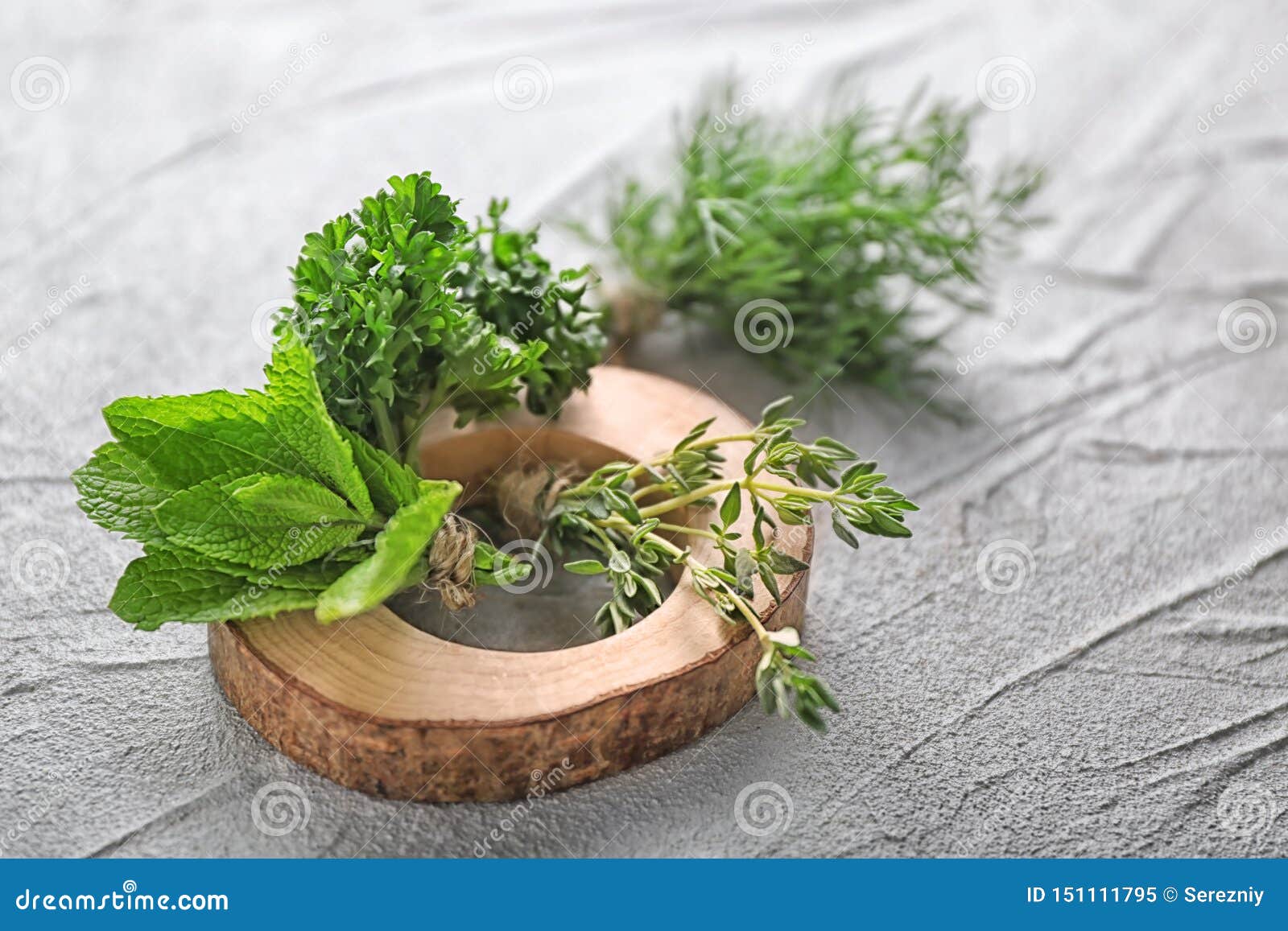 Different Fresh Herbs on Grey Background Stock Image - Image of tasty ...