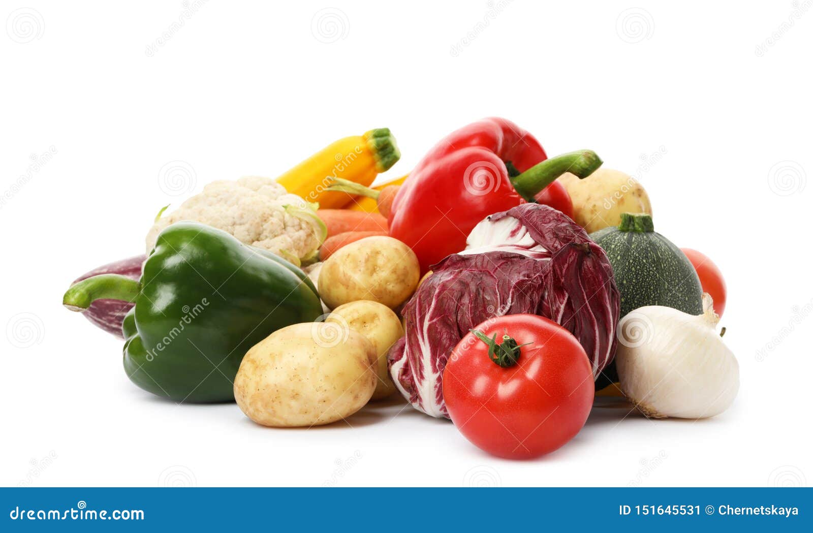 Different Fresh Ripe Vegetables Isolated Stock Image - Image of food ...