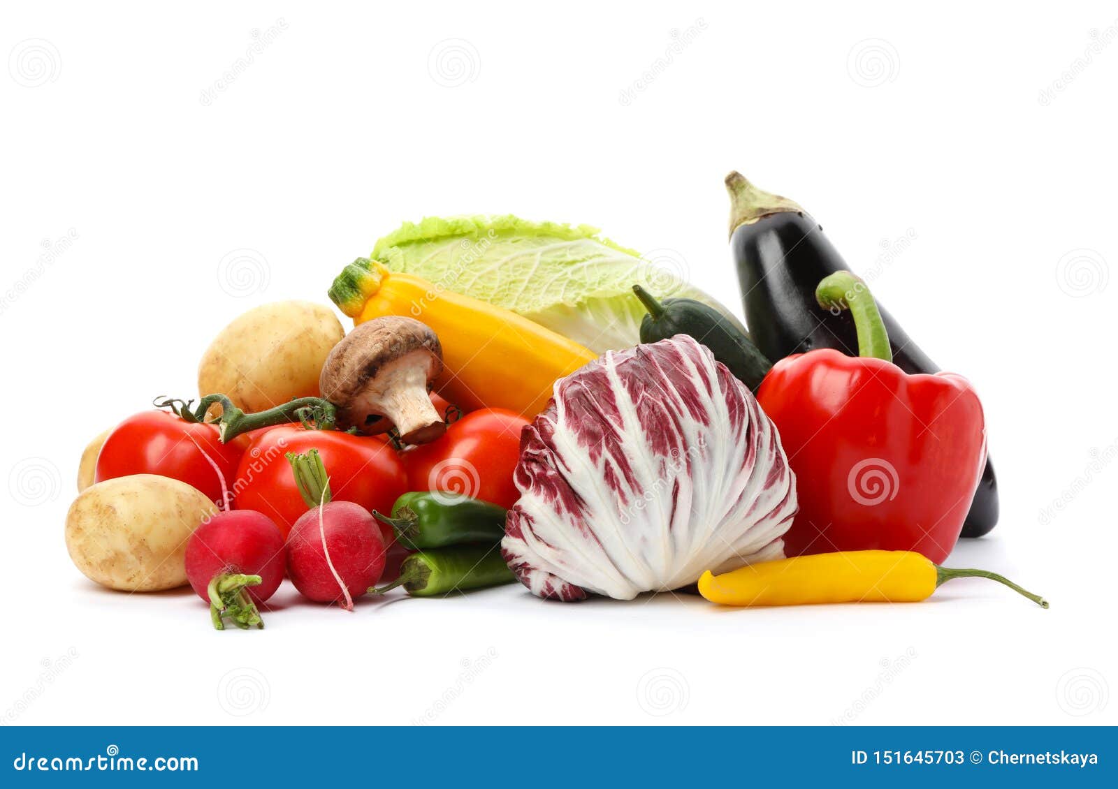 Different Fresh Ripe Vegetables Isolated Stock Image - Image of harvest ...