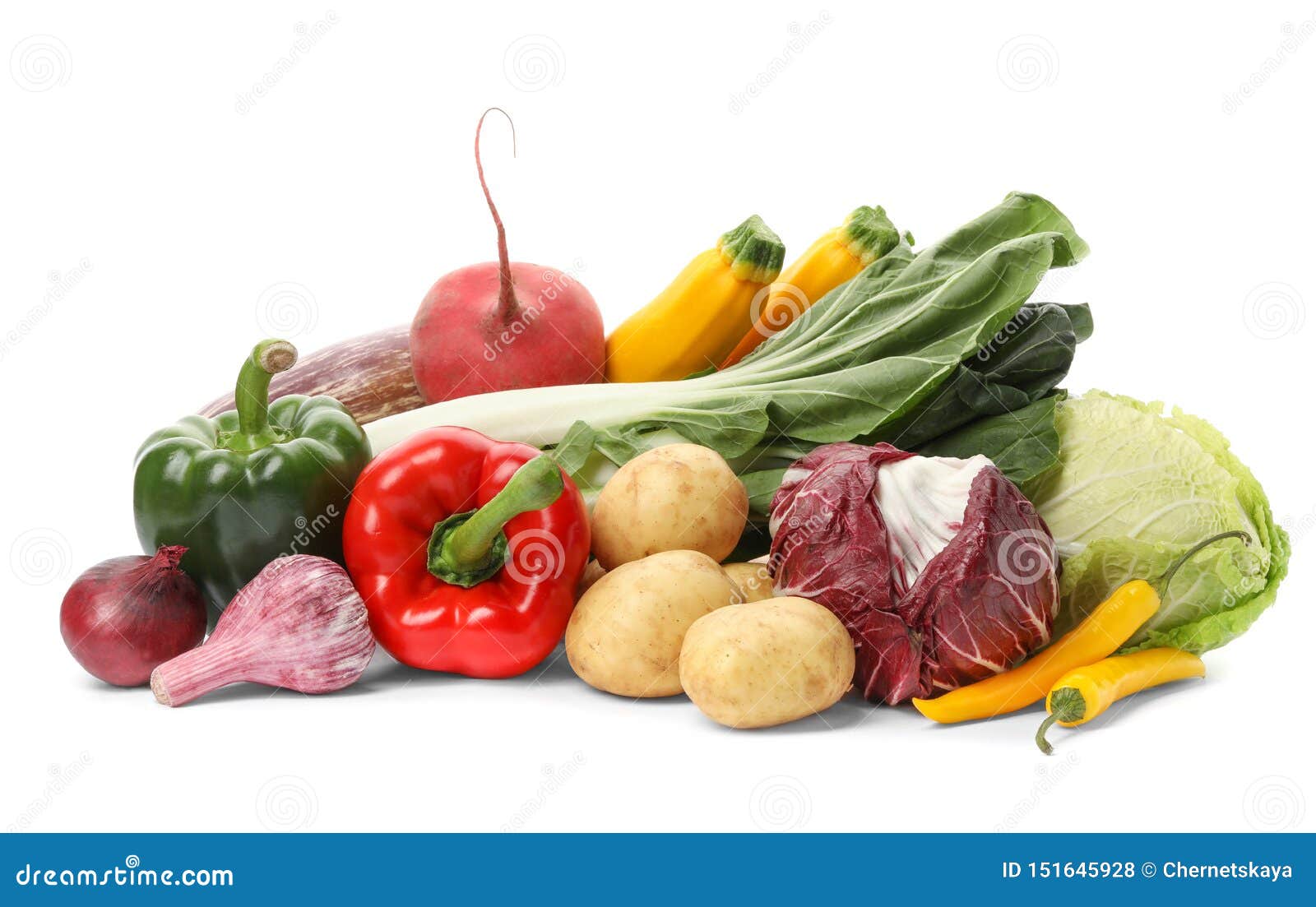 Different Fresh Ripe Vegetables Isolated Stock Photo - Image of harvest ...