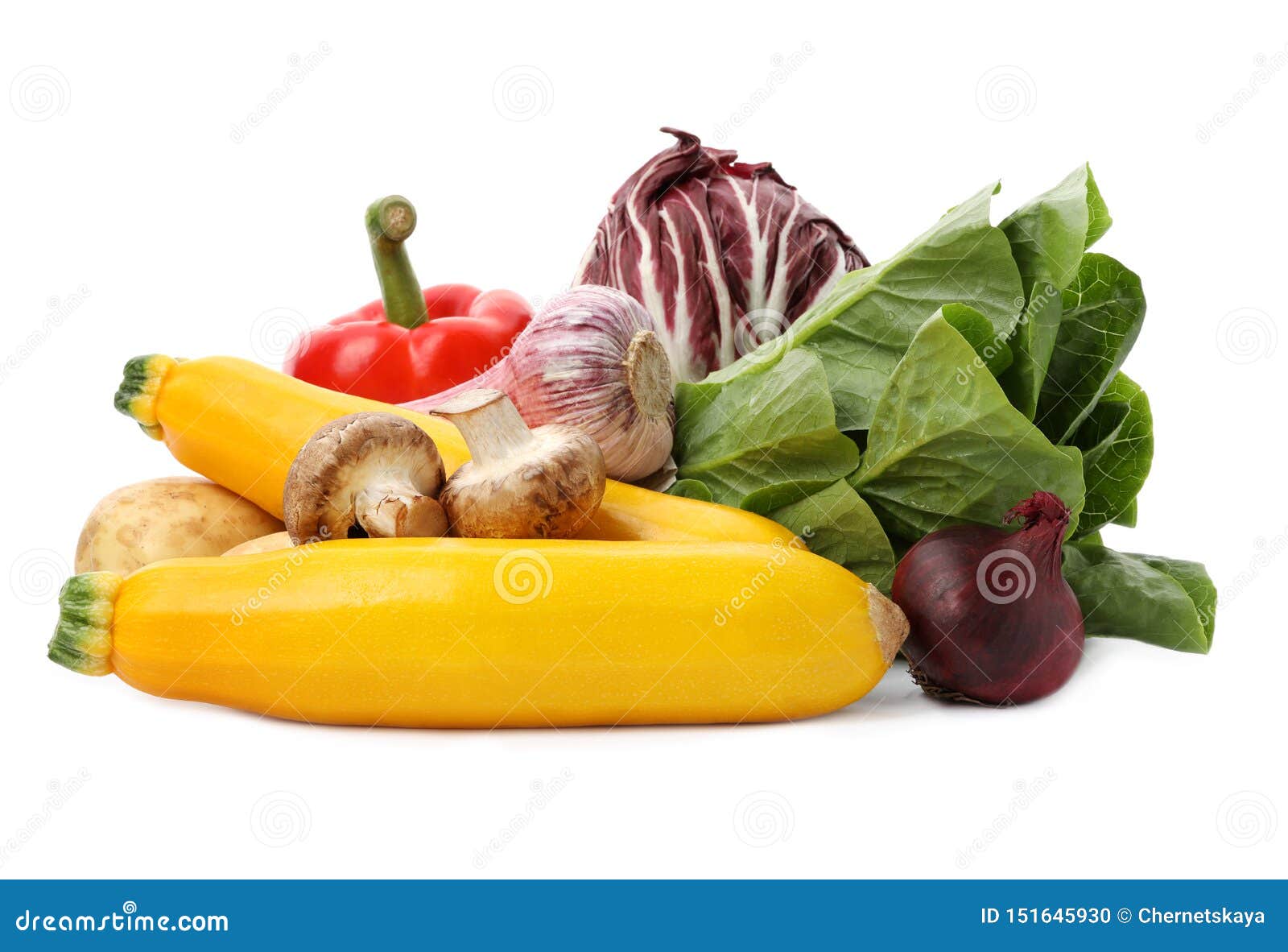 Different Fresh Ripe Vegetables Isolated Stock Photo - Image of garlic ...