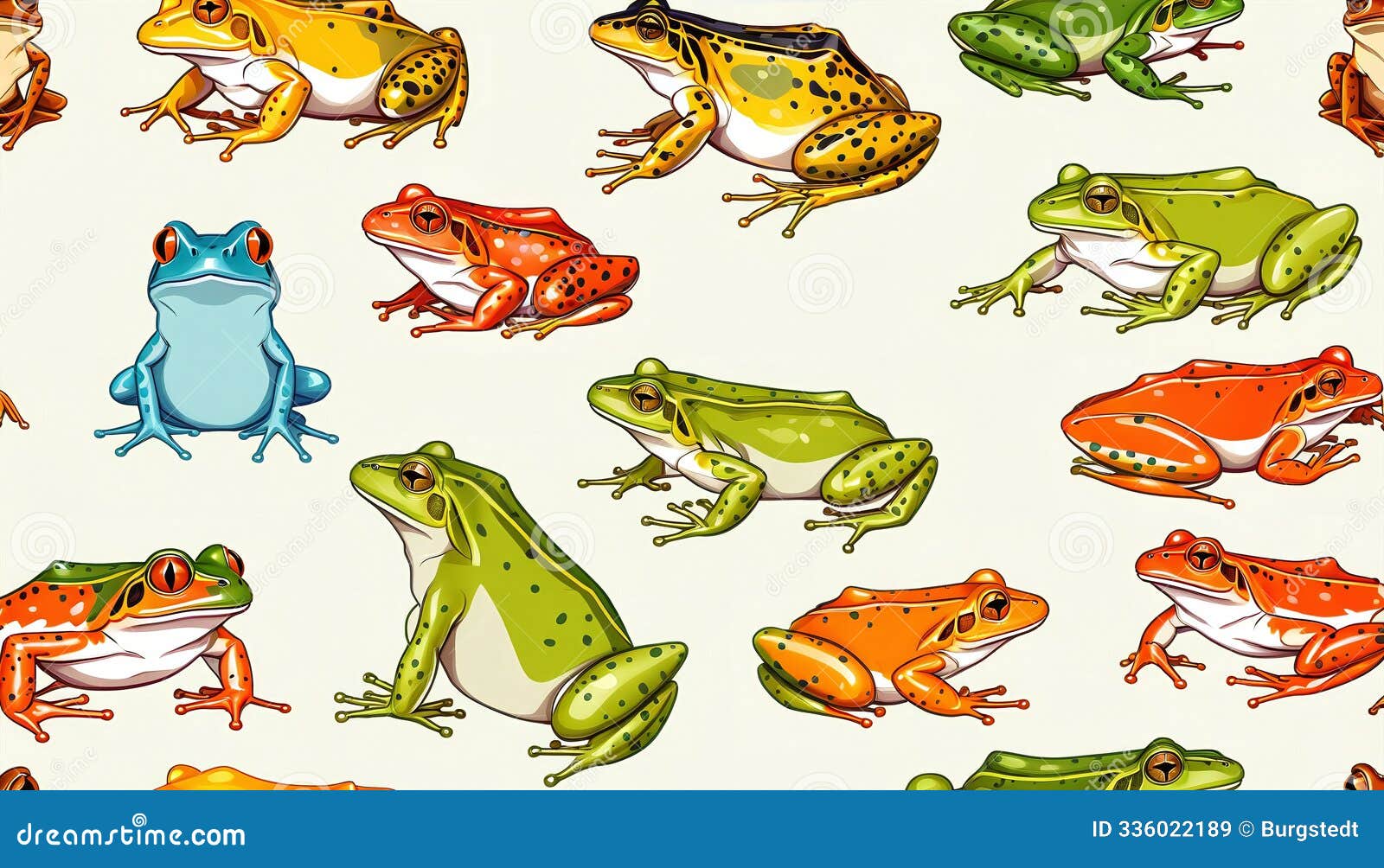 Different Frogs in Shape, Size and Color Next To Each Other in an ...