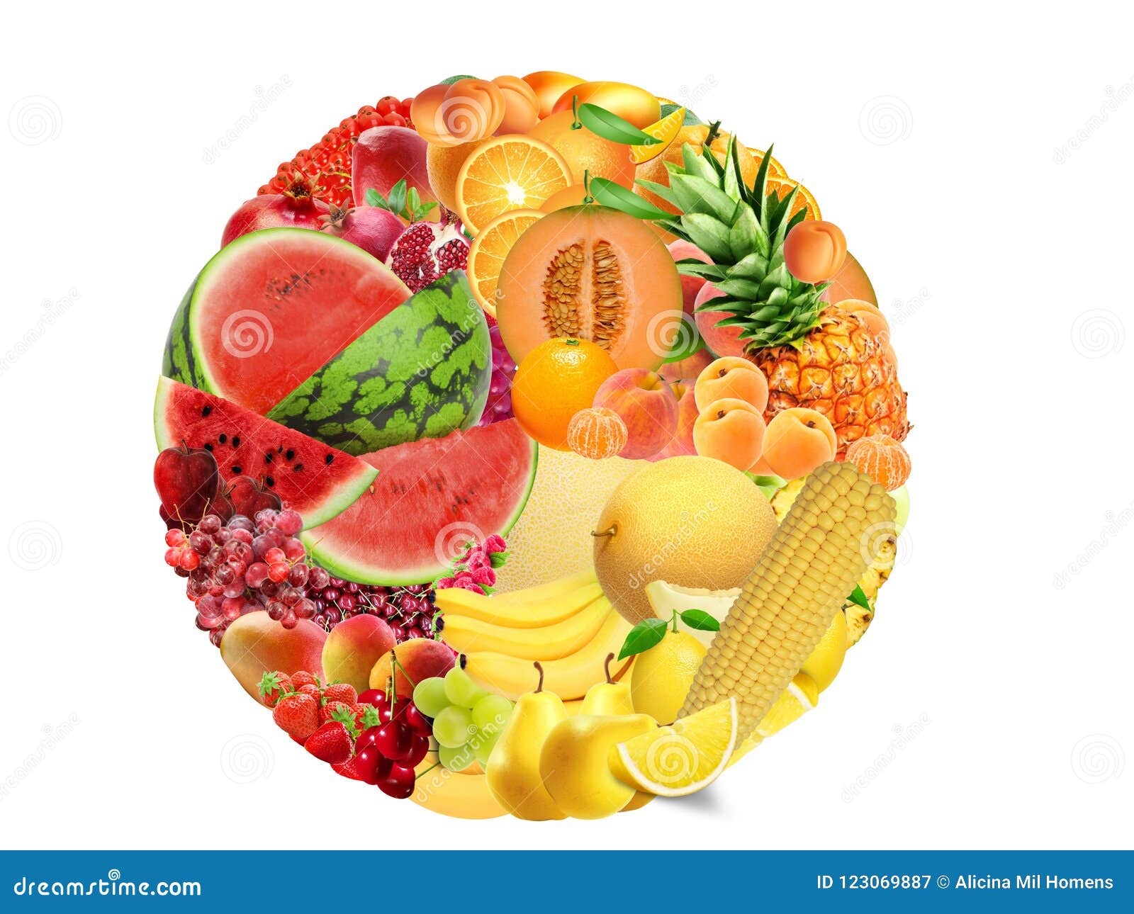 Different Fruits with Different Textures and Colors Stock Illustration ...
