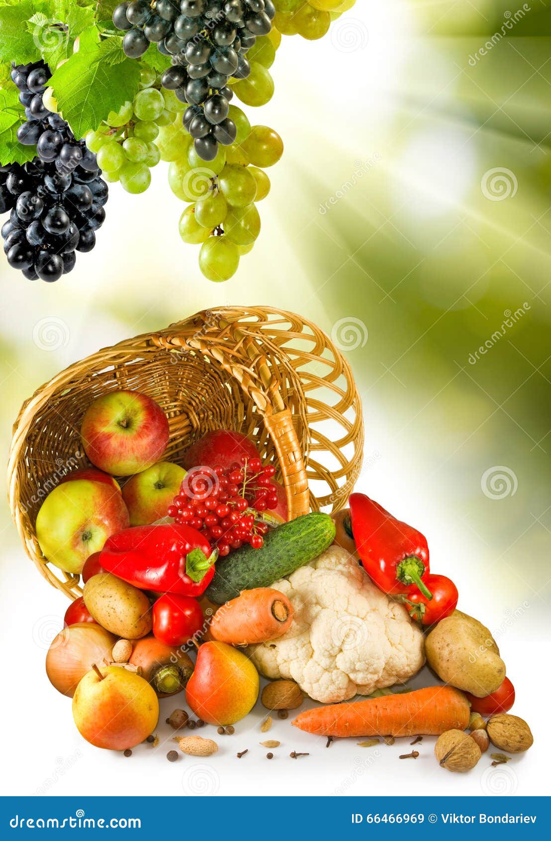 Different Fruits in Inverted Basket Stock Image - Image of benefit ...