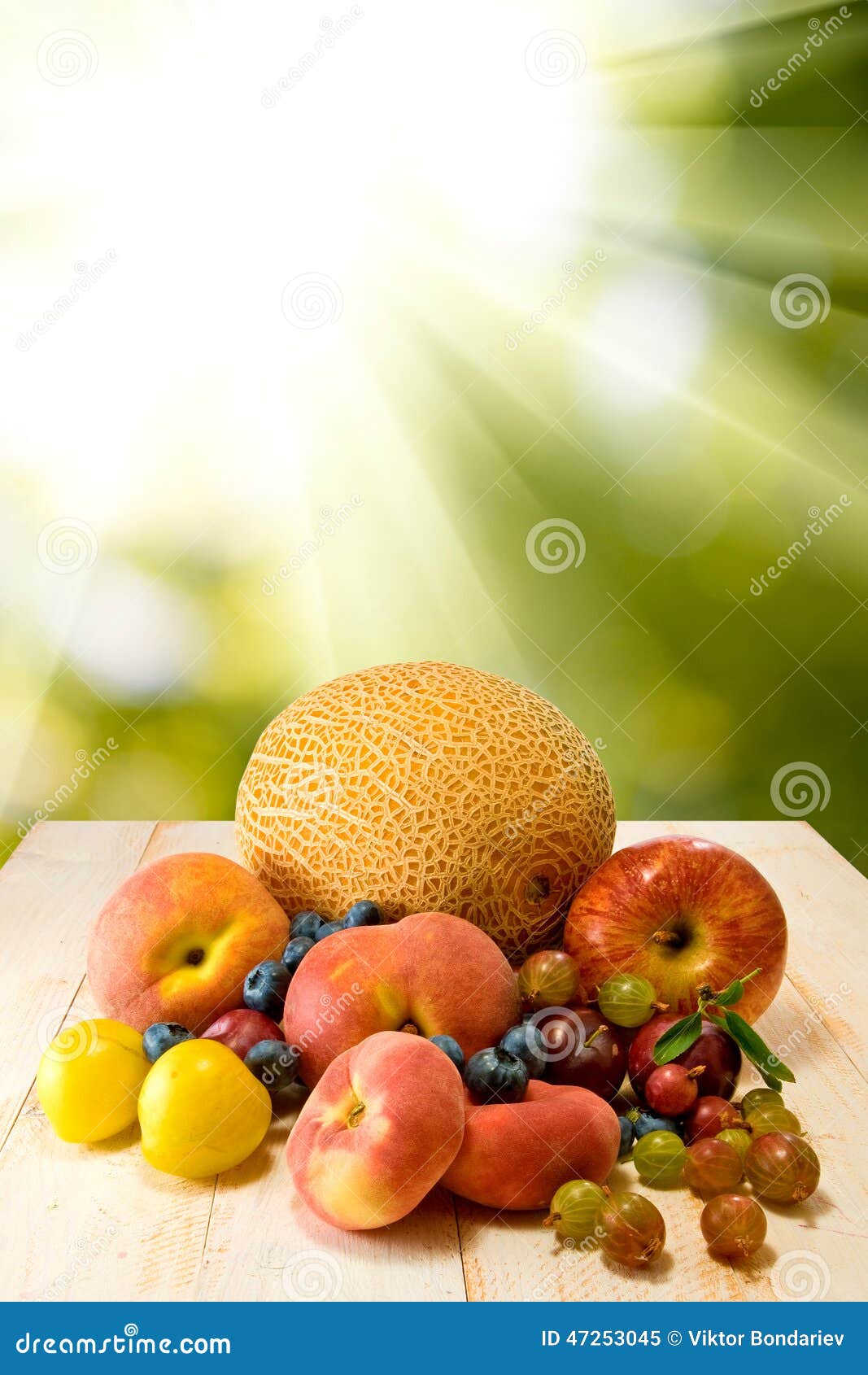 Different Fruits on Sun Background Stock Image - Image of calories ...