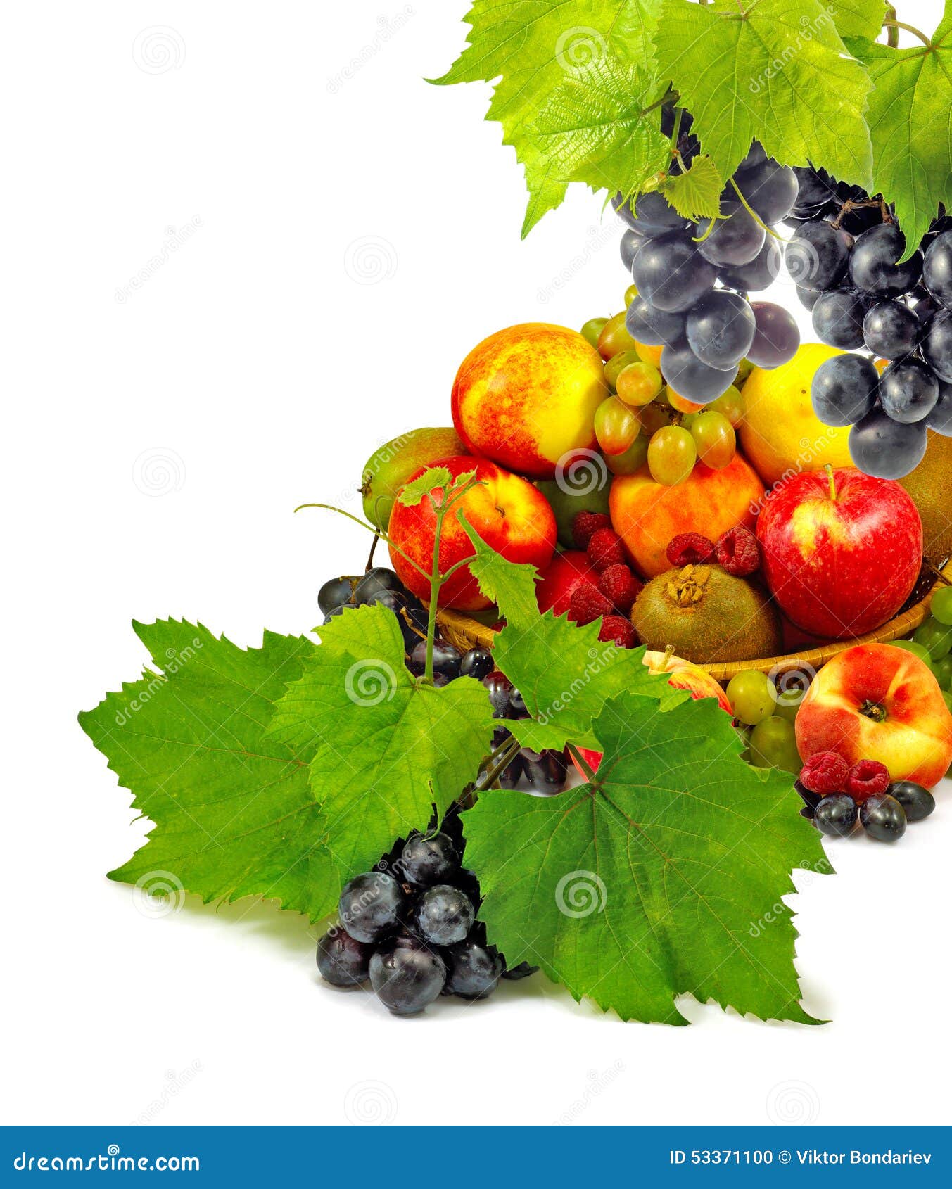 Different Fruits on a White Background Stock Photo - Image of ...