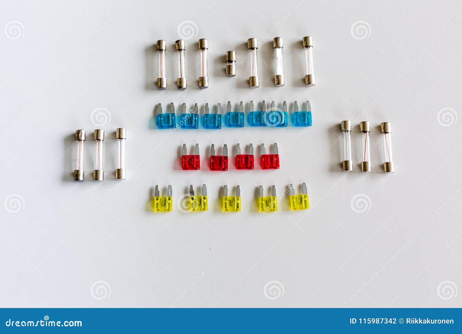 Different Fuses for a Car on Whit Surface Stock Photo - Image of whit ...