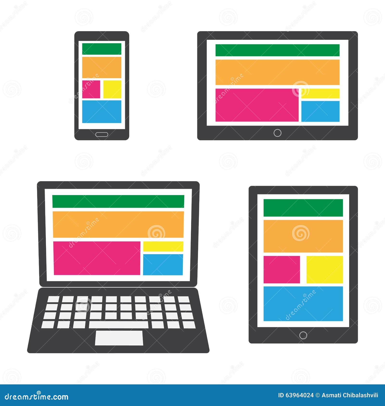 Different Gadgets Illustration Stock Vector - Illustration of elements ...