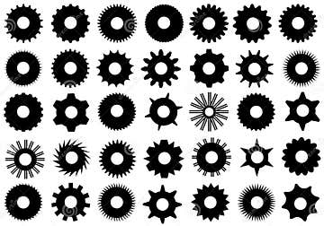 Different gear shapes stock vector. Illustration of collection - 40866333