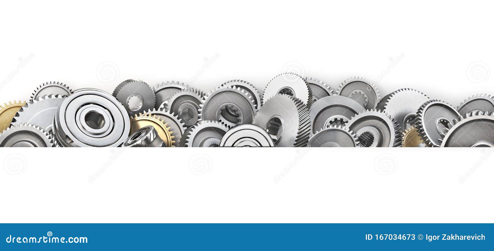 Different Gears on the Border Isolated on a White Background Stock ...