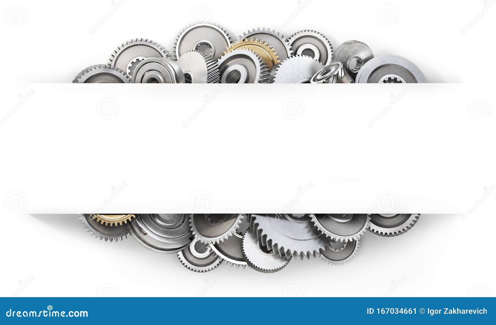 Different Gears on the Borders Isolated Stock Illustration ...
