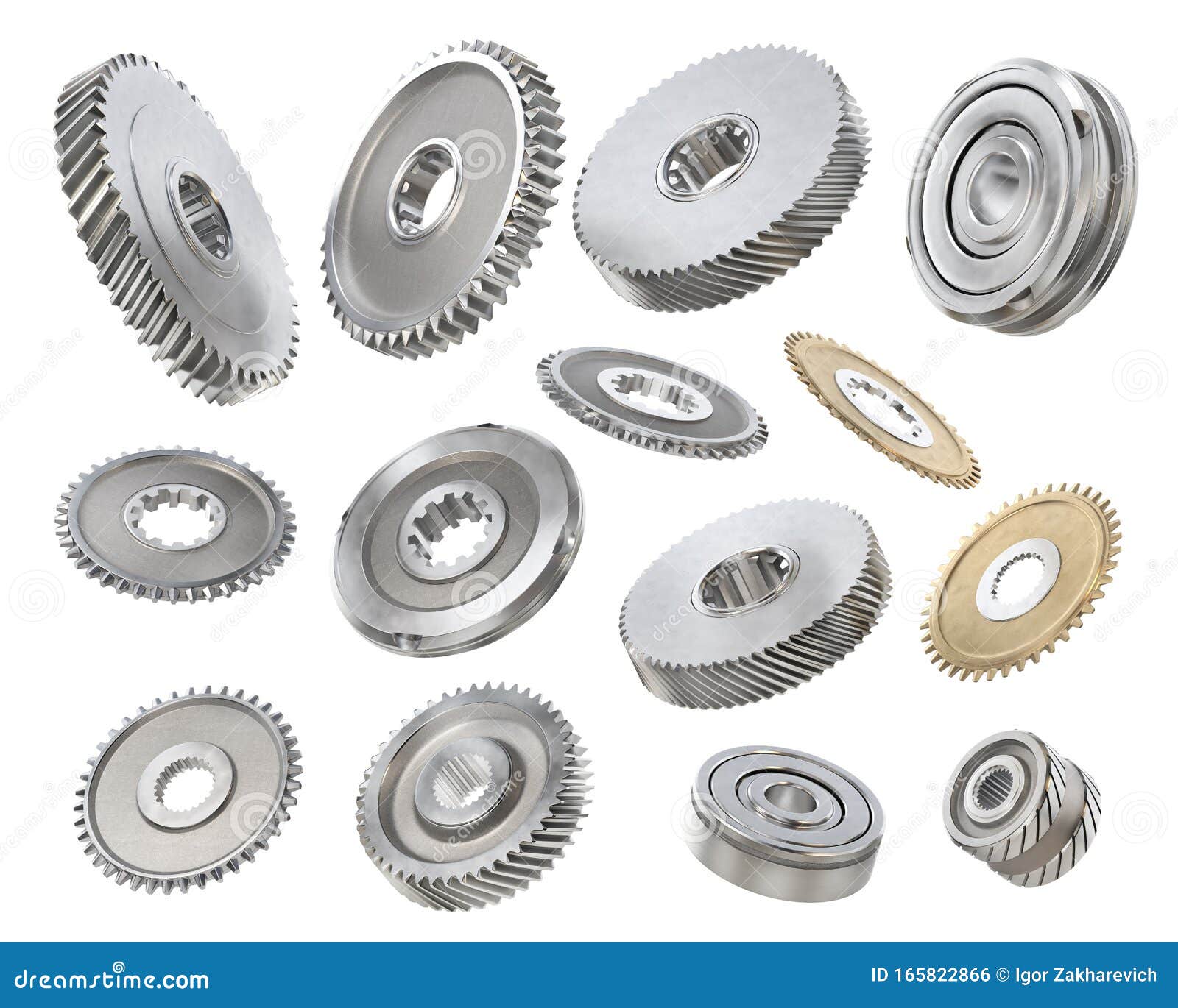 Different Gears Isolated on a White Background. Stock Illustration ...