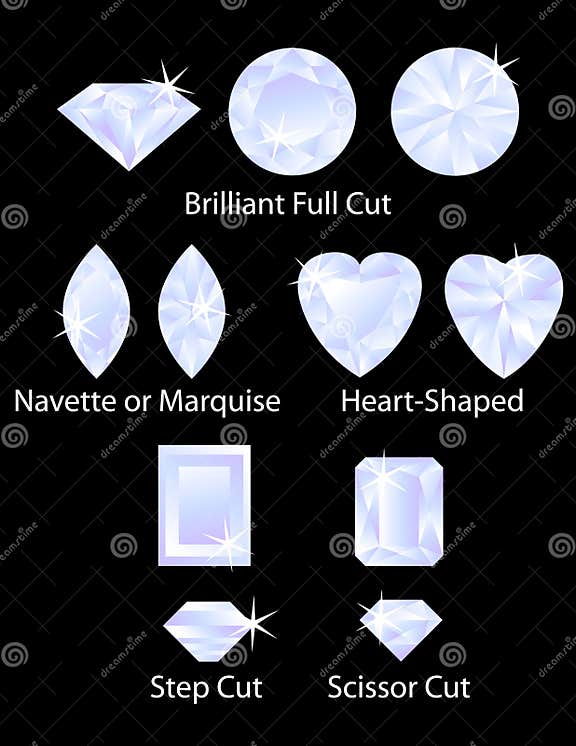 Different Gem Cuts Set 3 stock vector. Illustration of full - 23143501