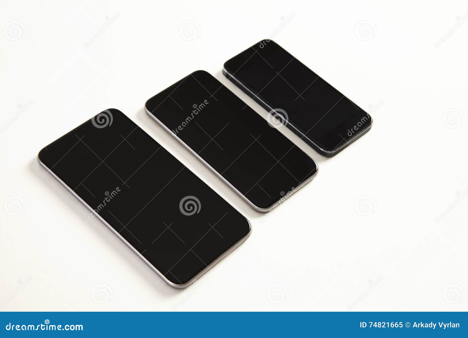 Different Generations of Modern Smartphones Isolated Stock Image ...