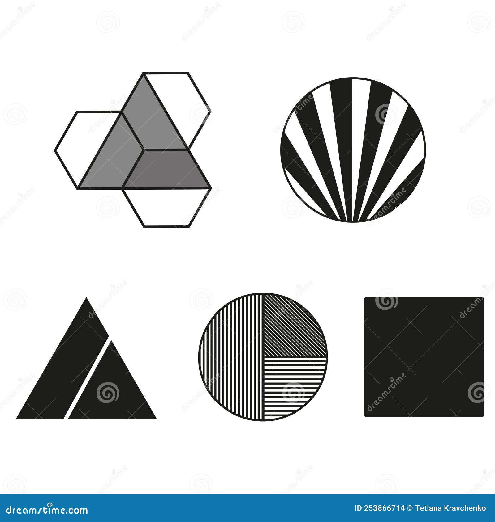 Different Geometric Shapes. Rectangle Pattern. Vector Illustration ...