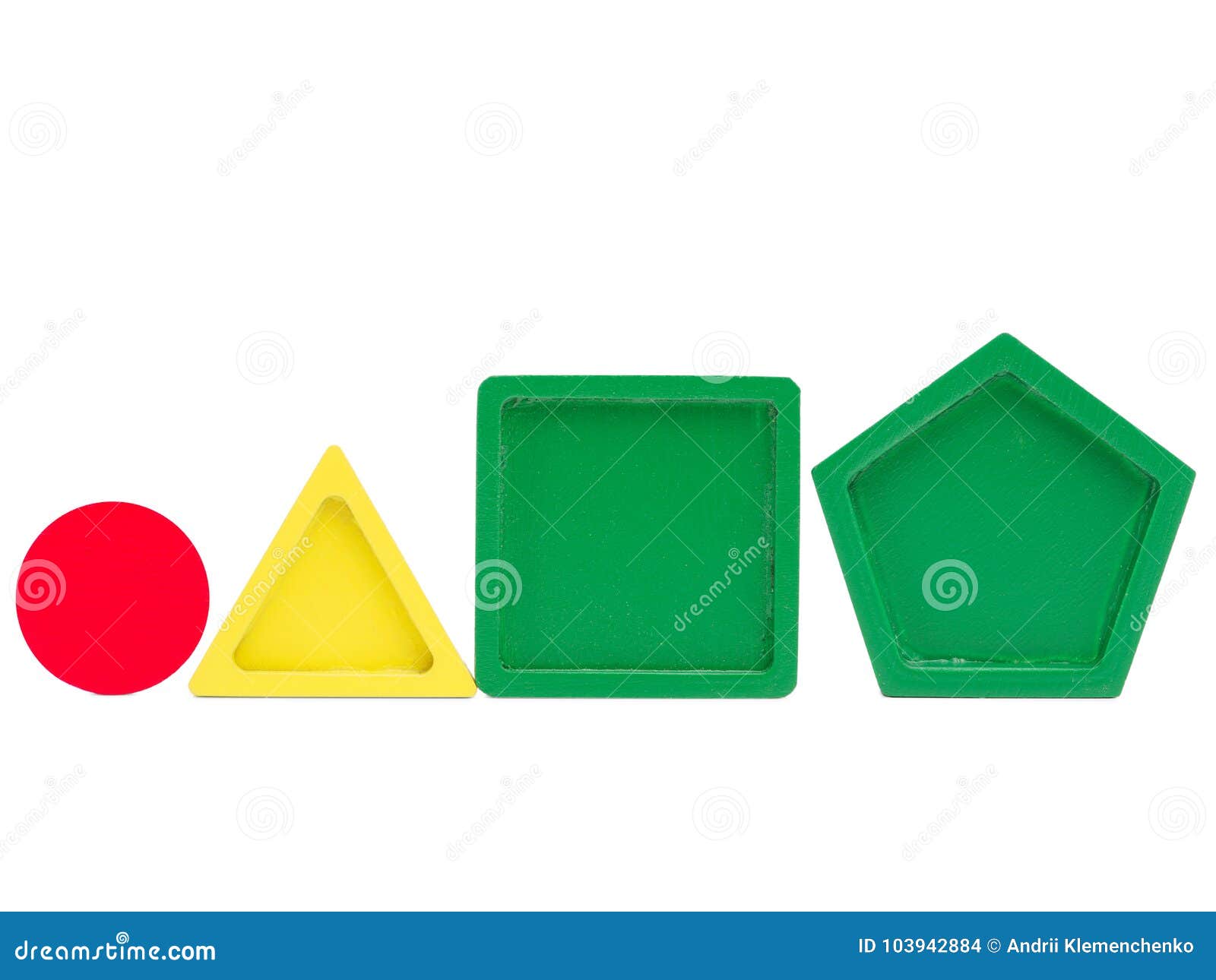 Different Geometric Shapes in a Row on a White Isolated Background ...