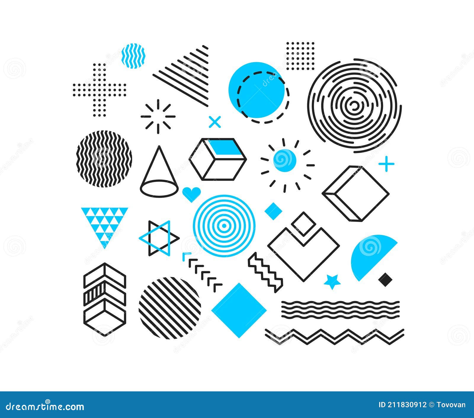 Different Geometric Shapes Vector Set Stock Vector - Illustration of ...