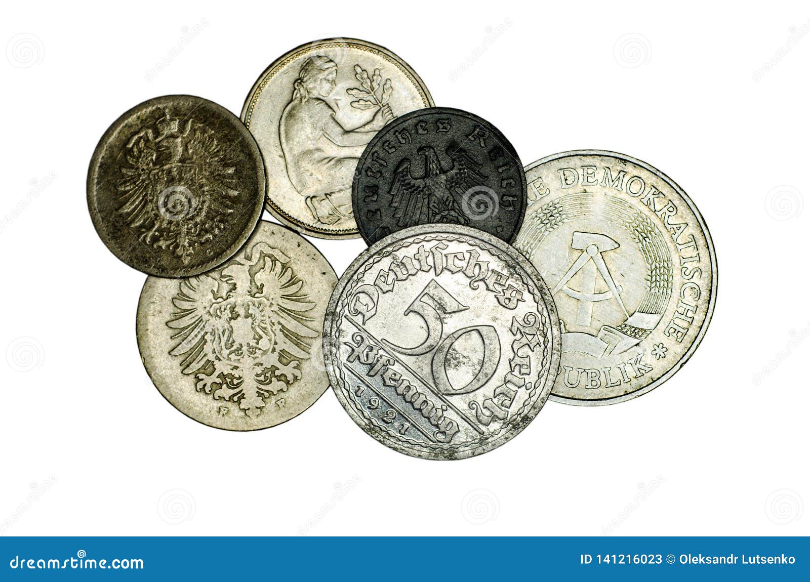 Different German coins editorial stock photo. Image of europe - 141216023