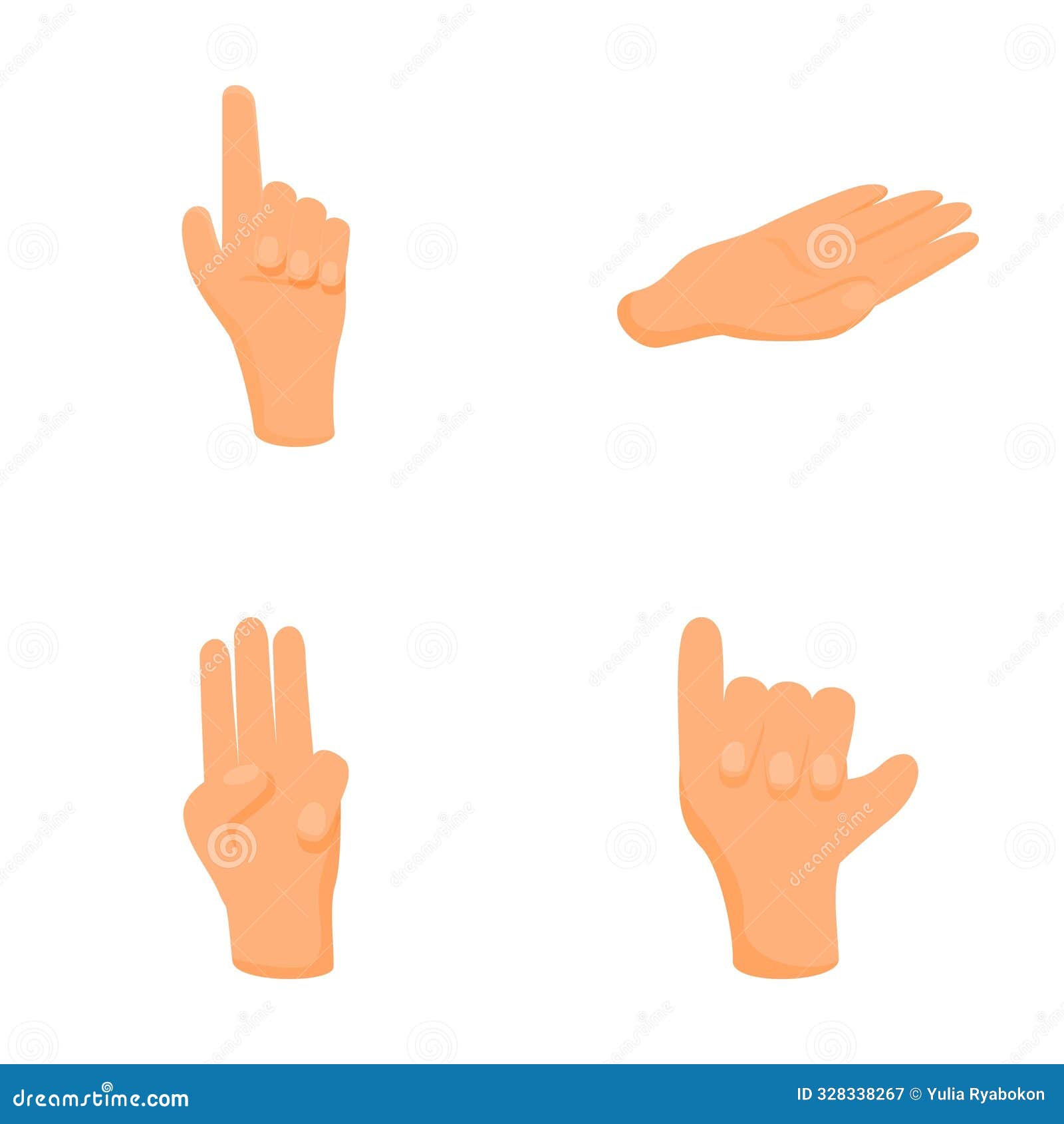 Different Gesture Icons Set Cartoon Vector. Gesture of Human Hand Stock ...