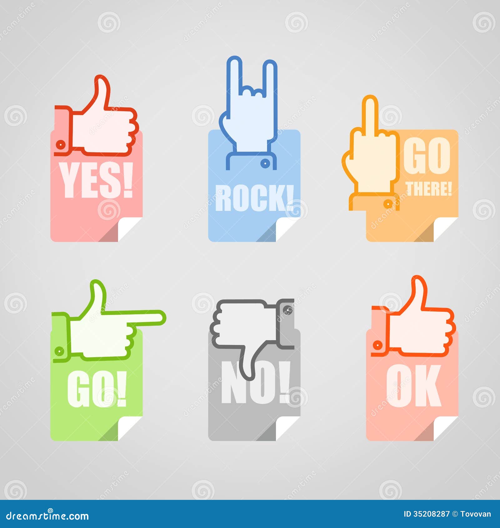 Different Gestures Icons Set Stock Illustration - Illustration of like ...