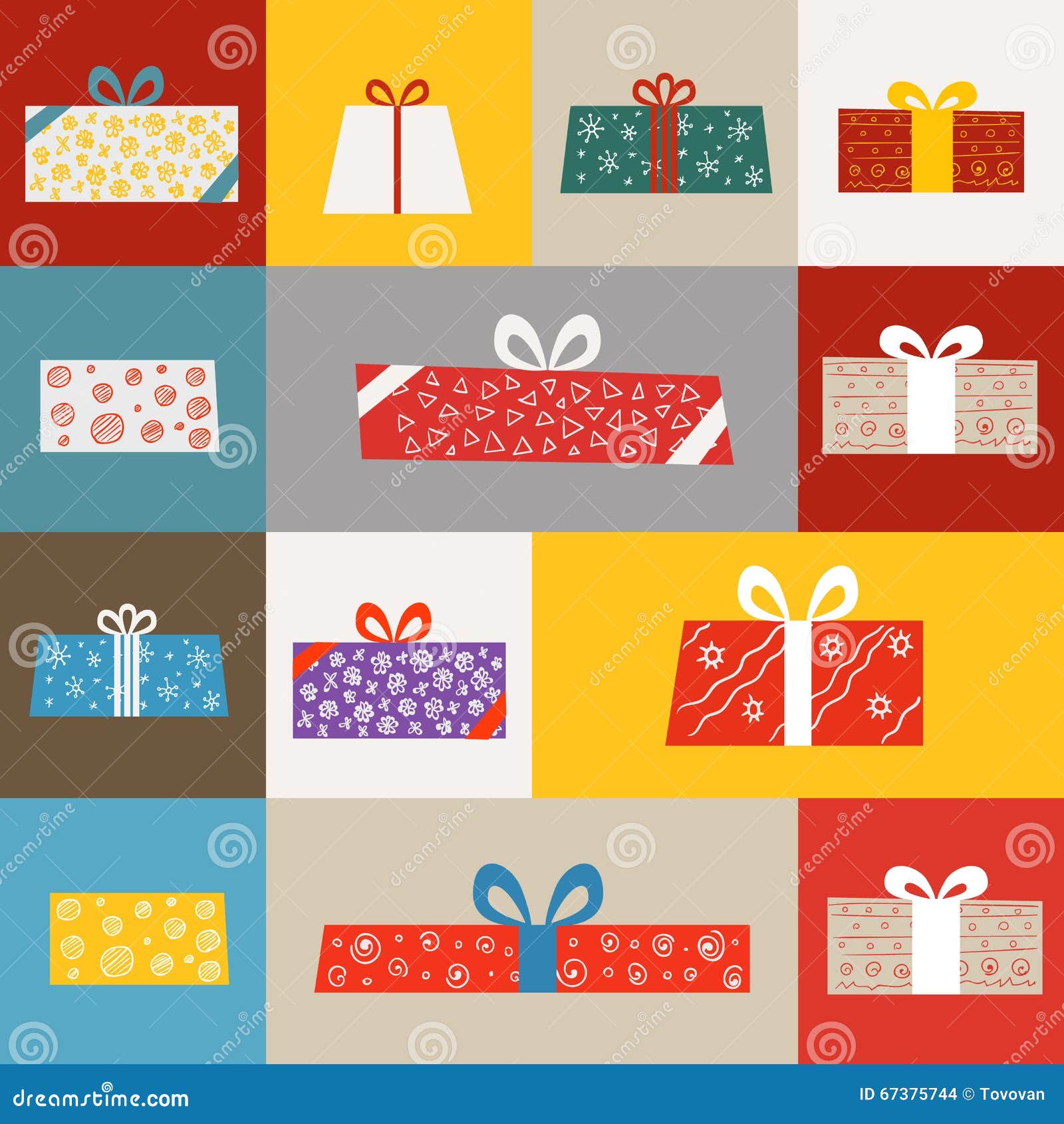 Different Gift Boxes Illustration. Vector Stock Vector - Illustration ...