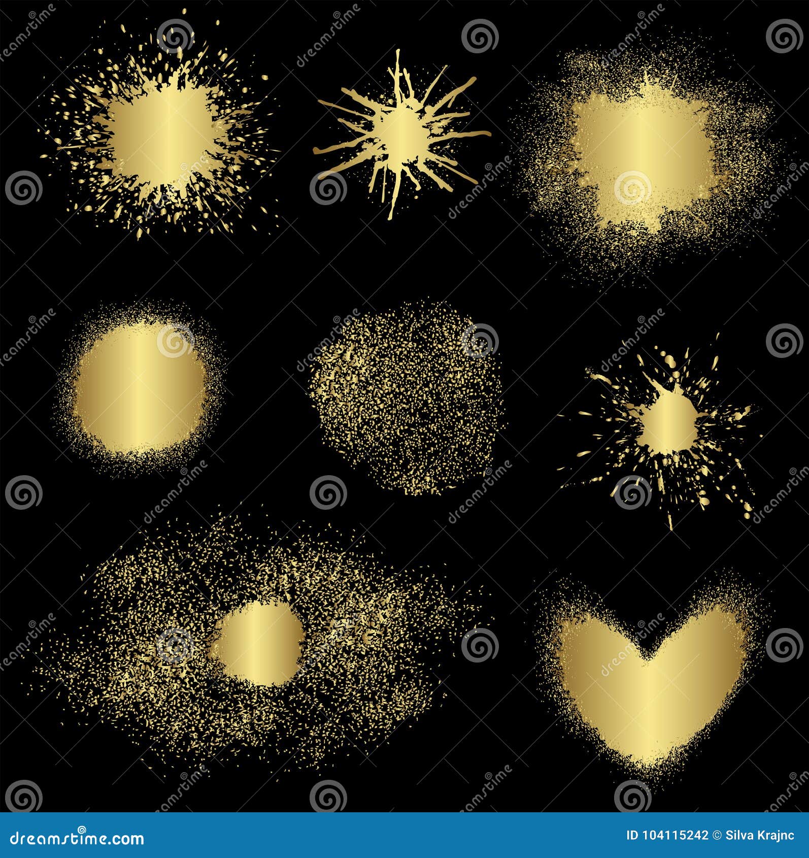 Different Gold Elements, Vector Stock Vector - Illustration of ...