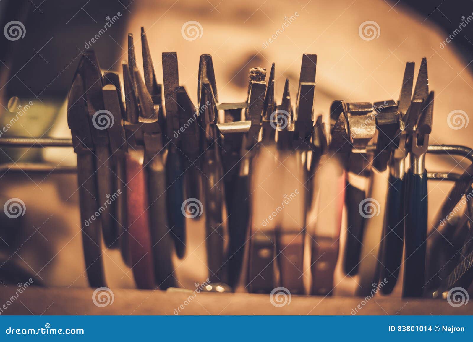 Different Goldsmiths Tools on the Jewellery Workplace Stock Photo ...