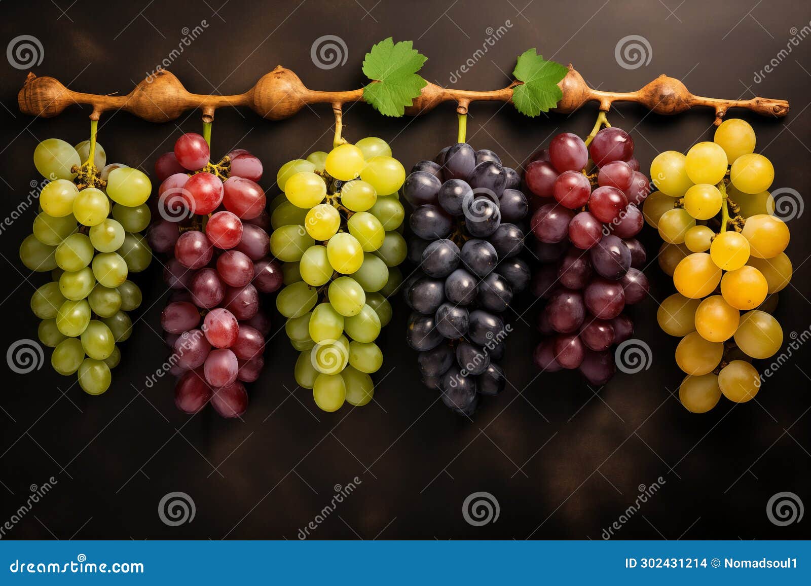 Different Grape Varieties. Generative AI Stock Photo - Image of ...
