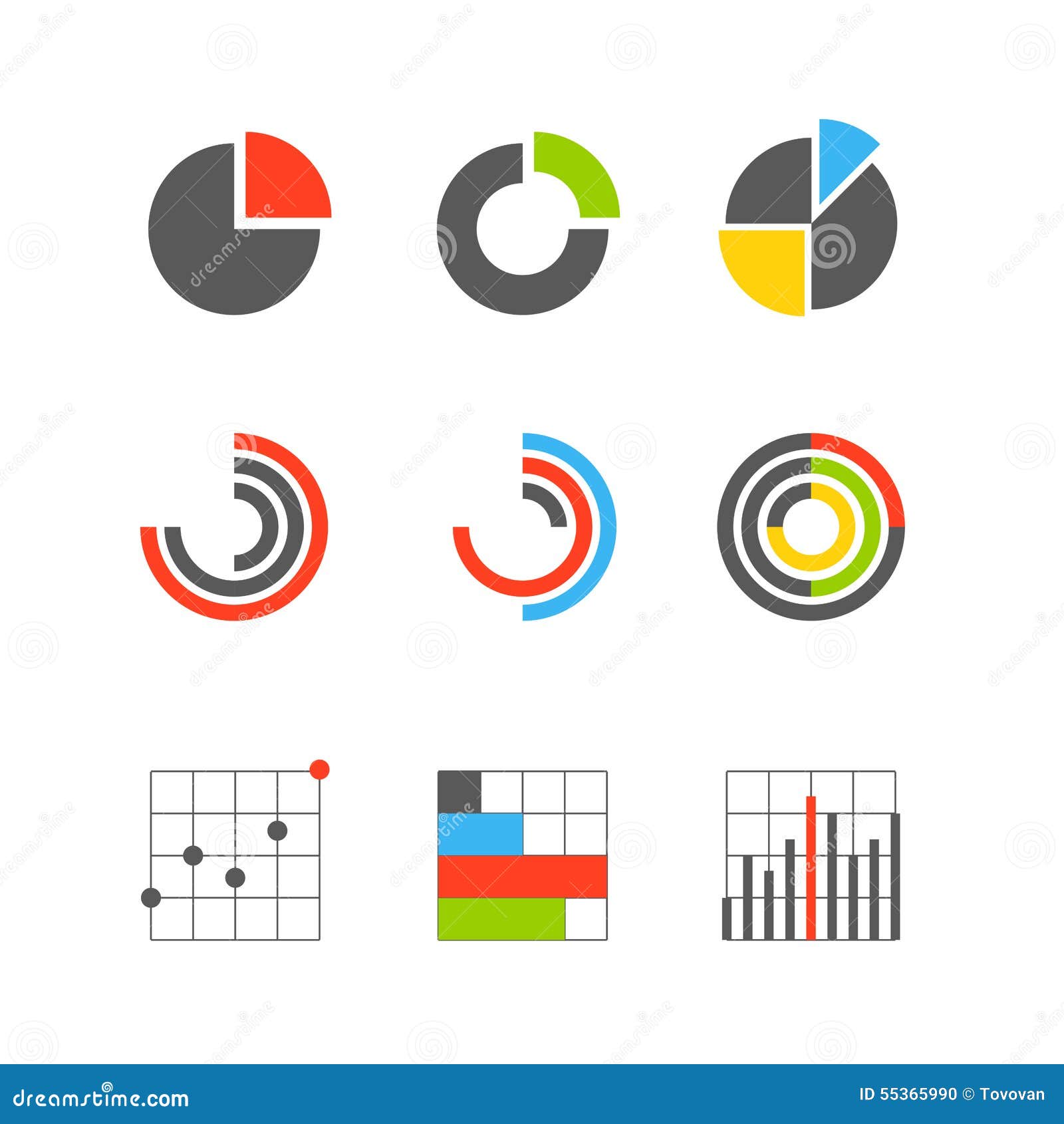 Different Graphic Business Ratings and Charts Stock Vector ...