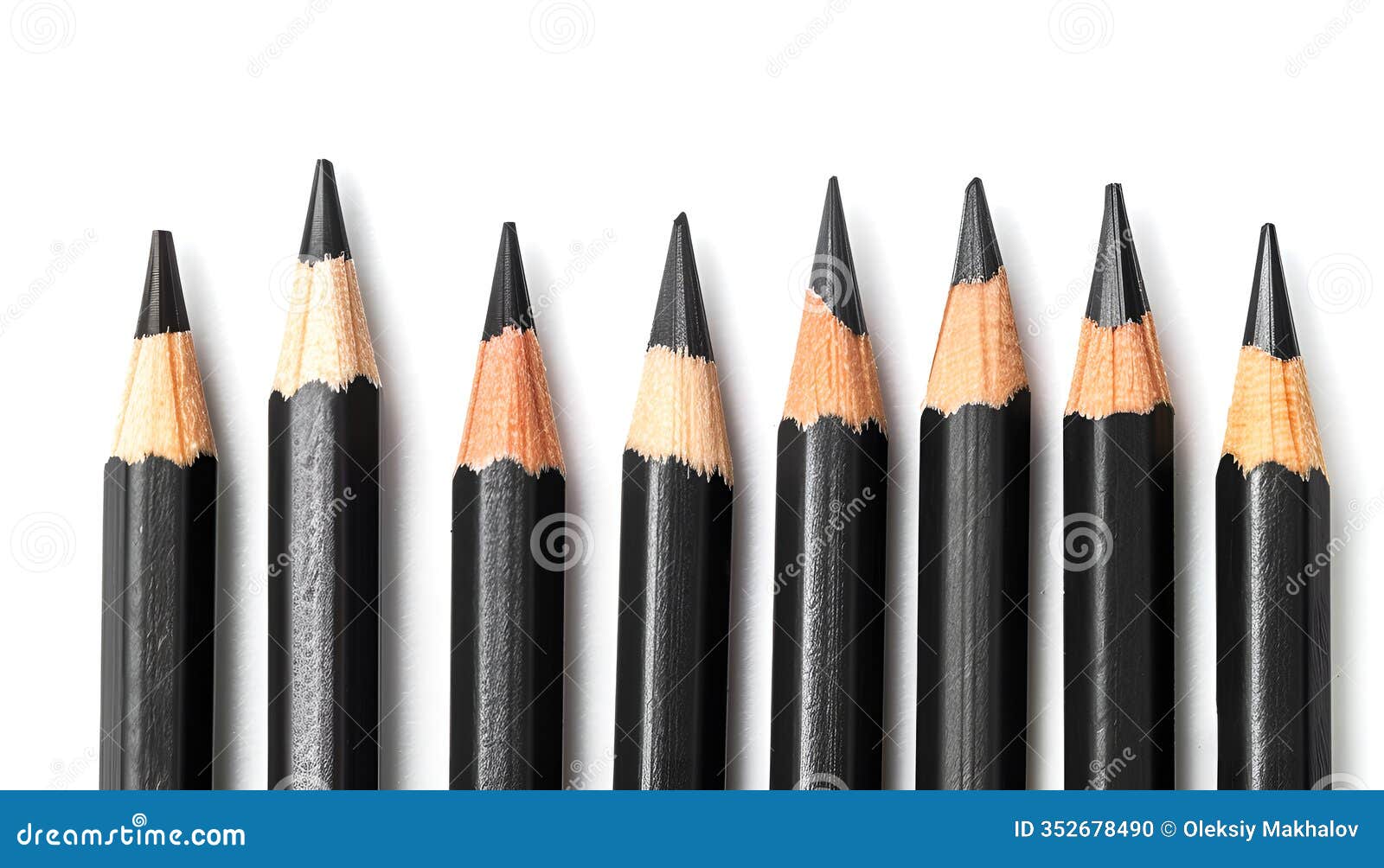 Different Graphite Pencils Isolated on White, Set Stock Photo - Image ...