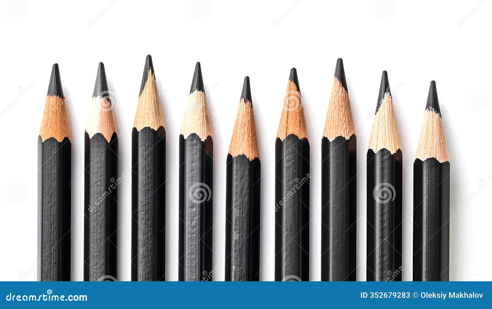 Different Graphite Pencils Isolated on White, Set Stock Image - Image ...
