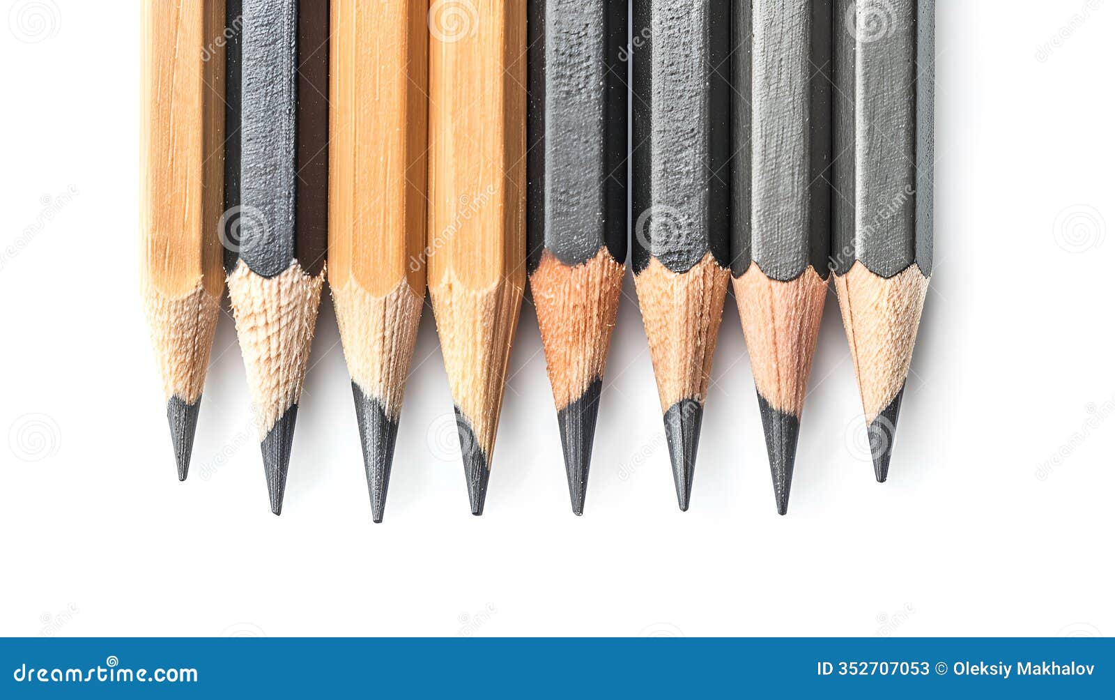 Different Graphite Pencils Isolated on White, Set Stock Image - Image ...