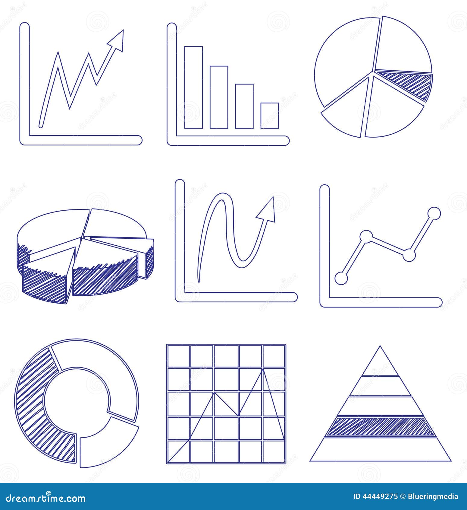 Set Of Different Graphs And Charts. Infographics Cartoon Vector ...