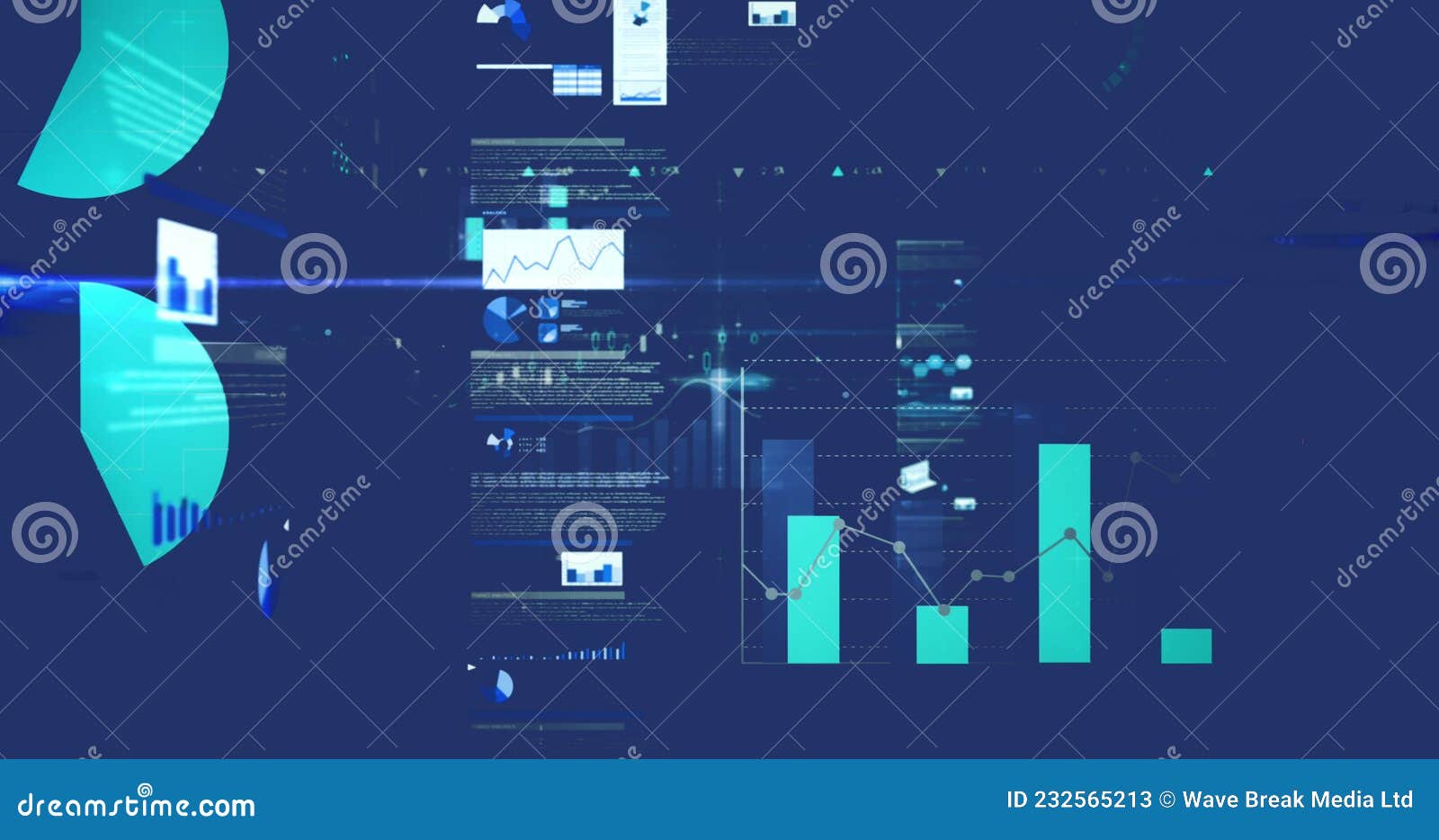 Different Graphs and Paragraphs Stock Illustration - Illustration of ...